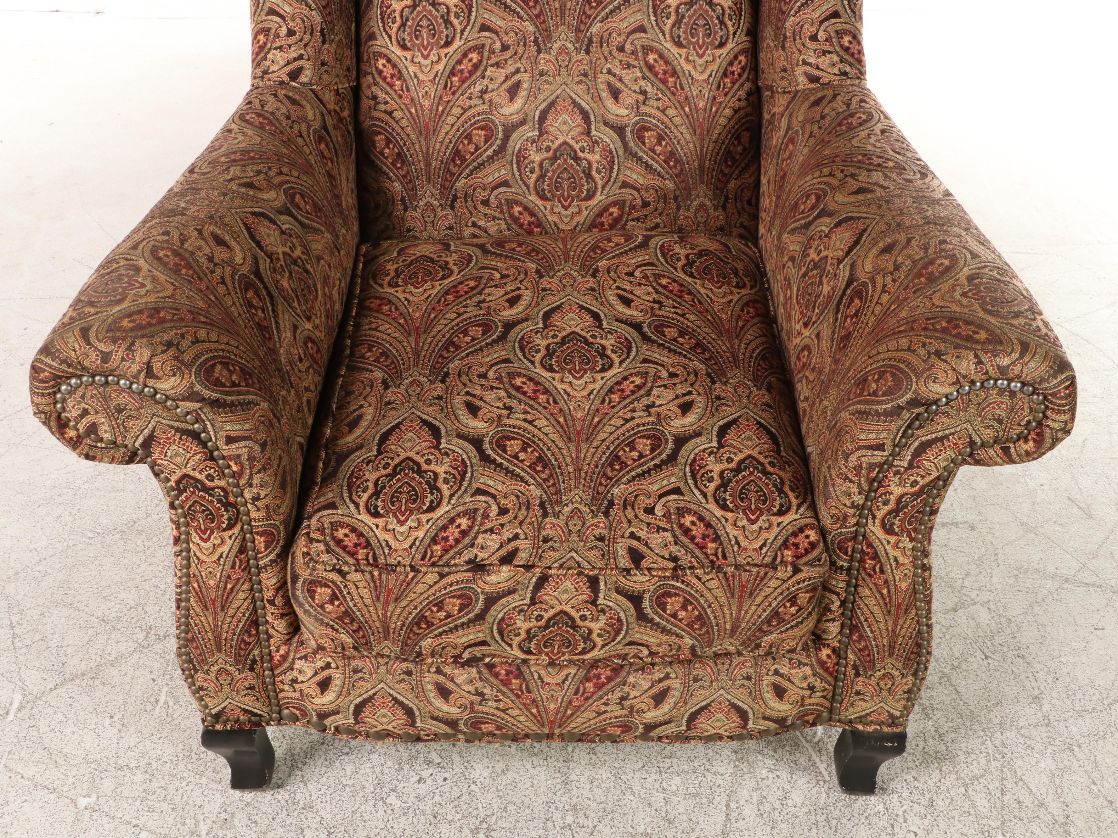 Arhaus Cambridge Collection Paisley Upholstered Wingback Chair and ...