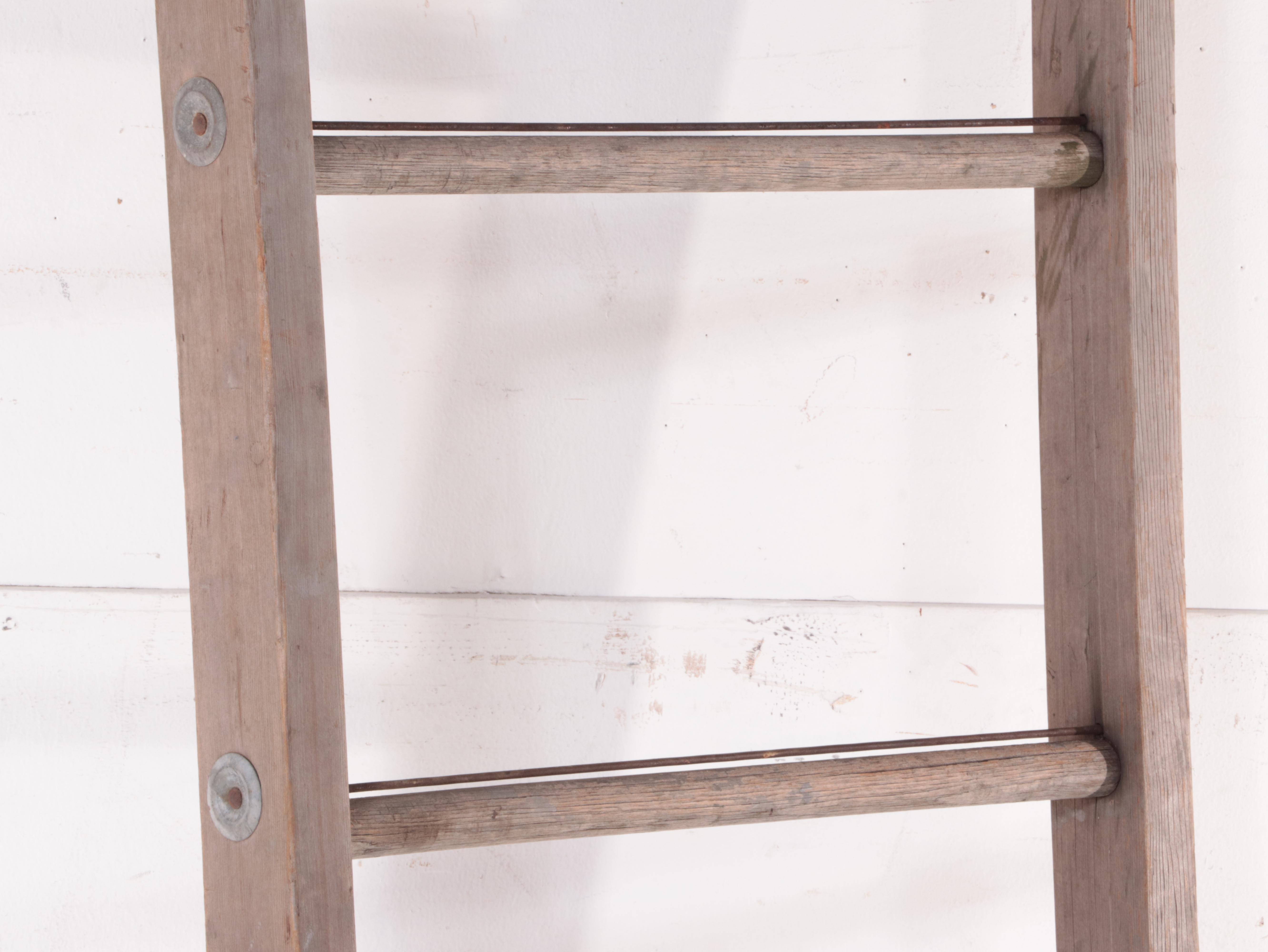 7'6" Primitive Wooden Straight Ladder | EBTH