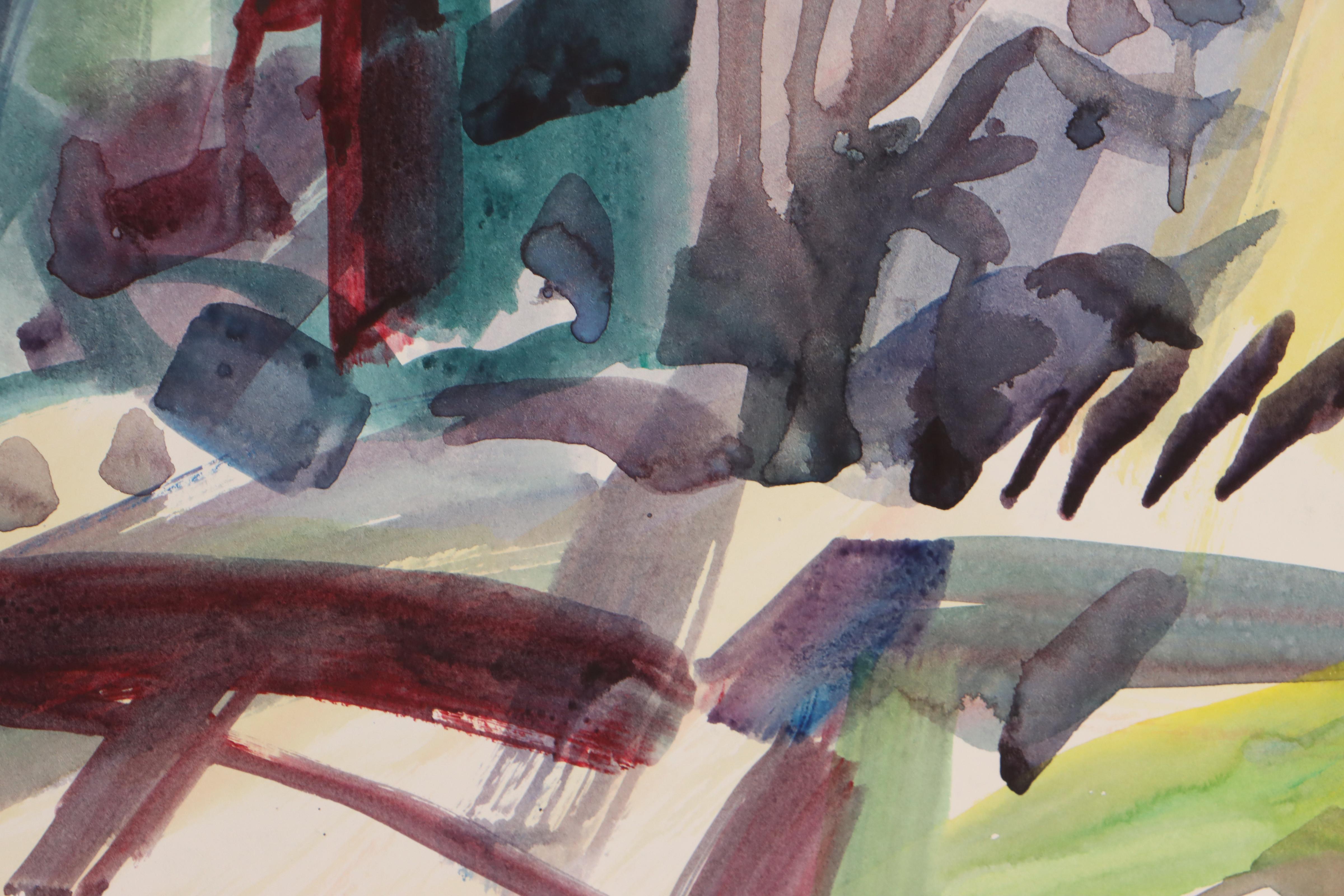 Jack Meanwell Abstract Watercolor Painting | EBTH