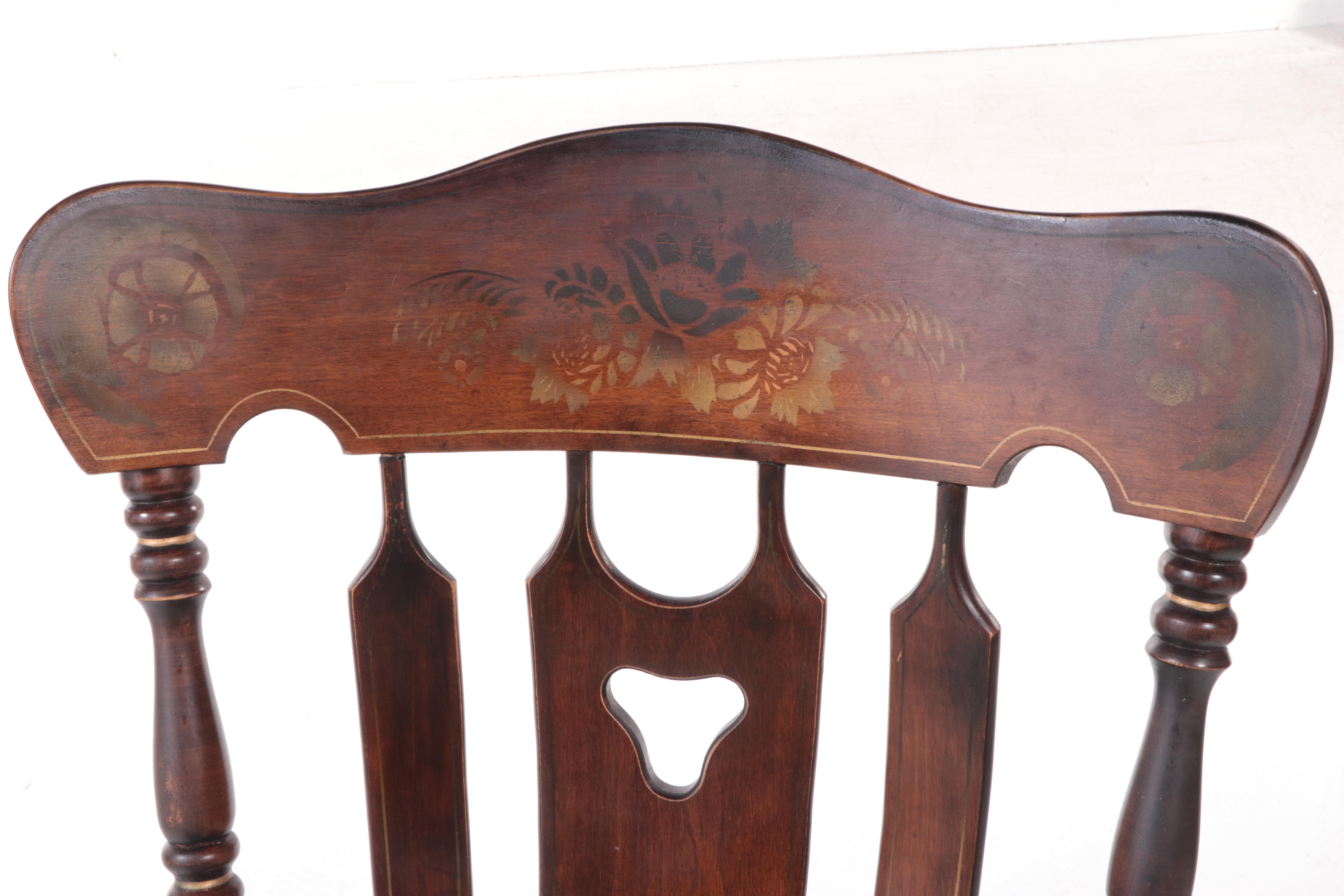 S. Bent & Bros. Colonial Style Gilt-Stenciled "Fancy" Rocker, 20th ...