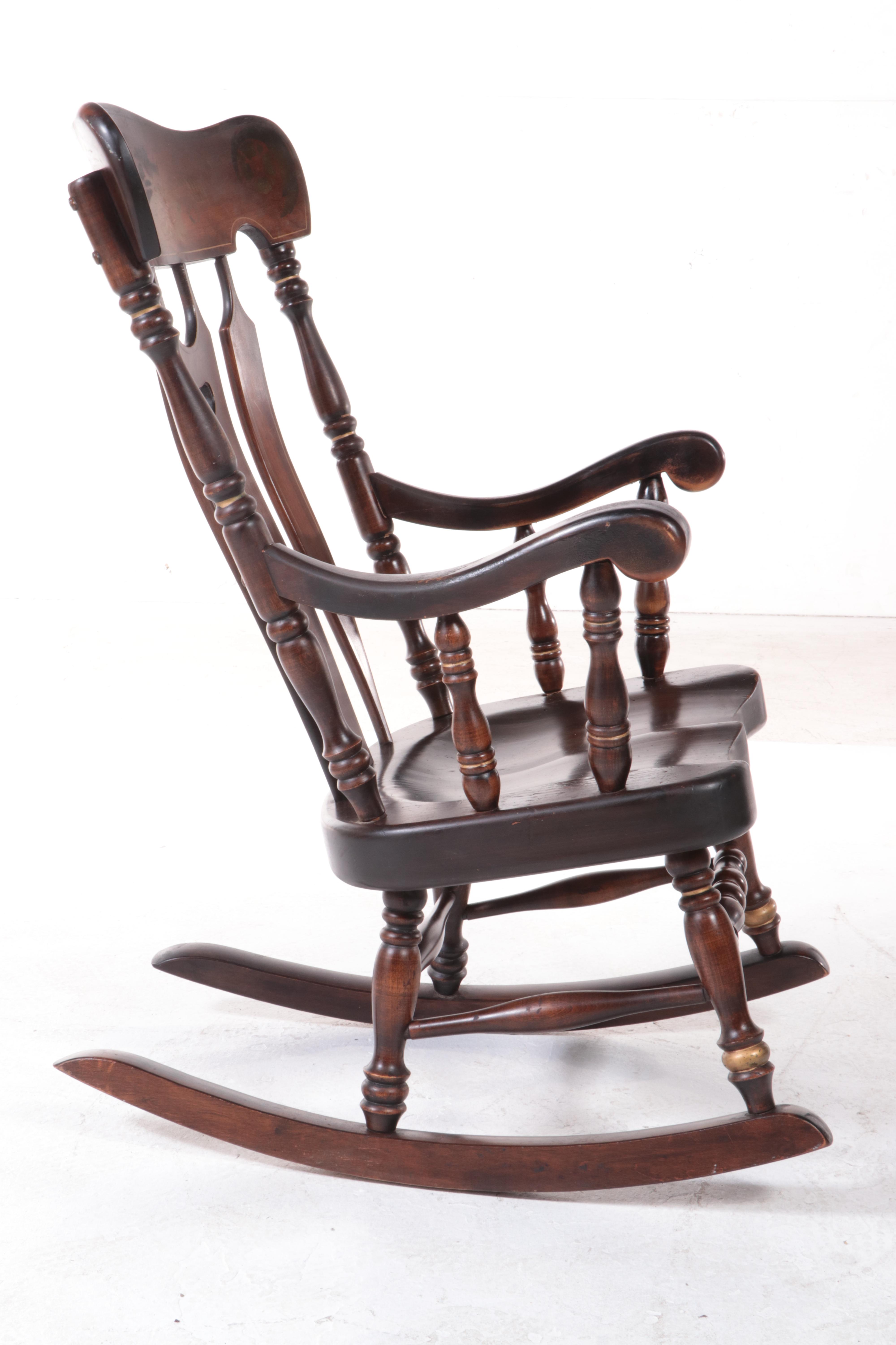 S. Bent & Bros. Colonial Style Gilt-Stenciled "Fancy" Rocker, 20th ...