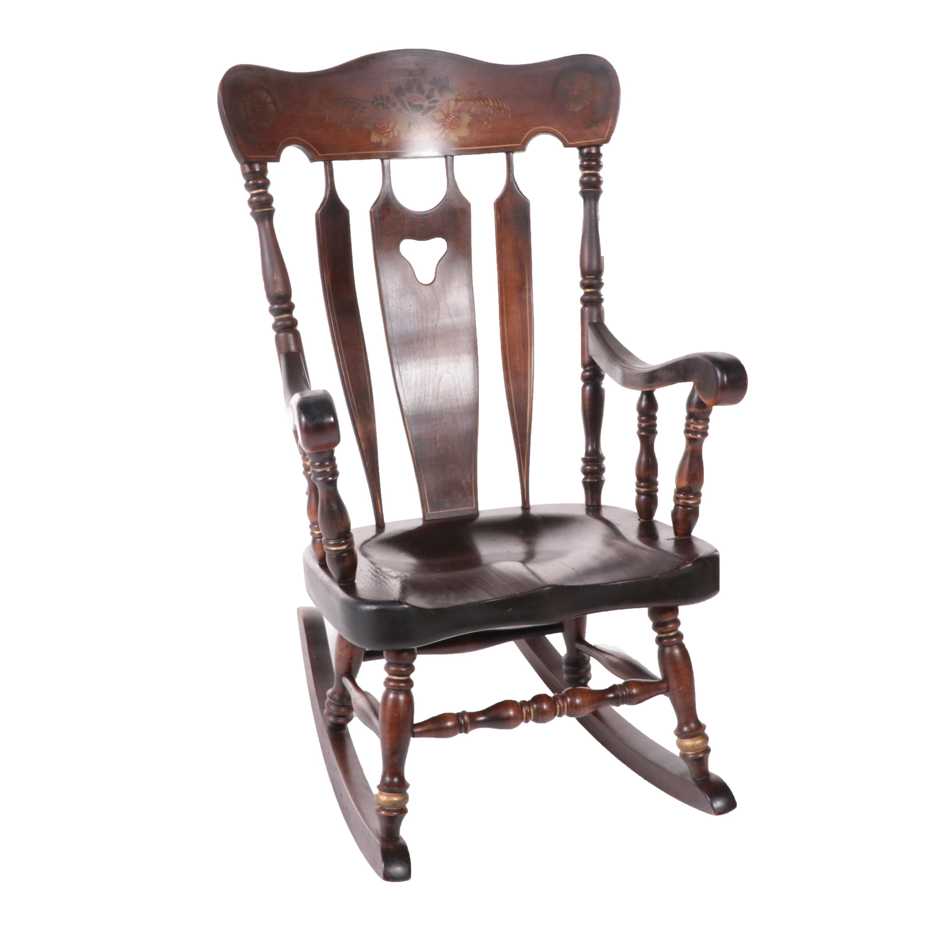 S. Bent & Bros. Colonial Style Gilt-Stenciled "Fancy" Rocker, 20th ...