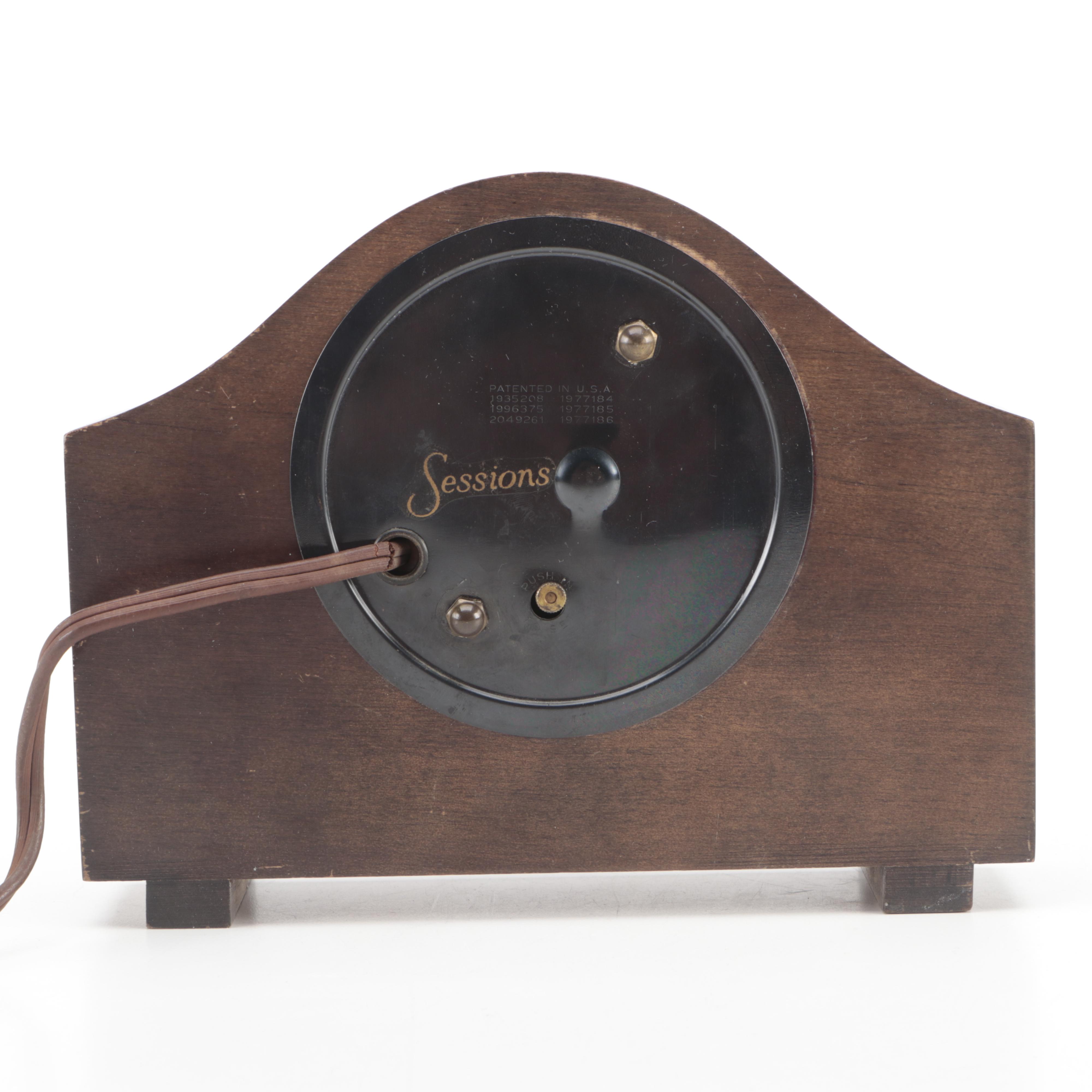 Sessions Art Deco Style Wood Cased Electric Mantel Clock, Mid-20th ...