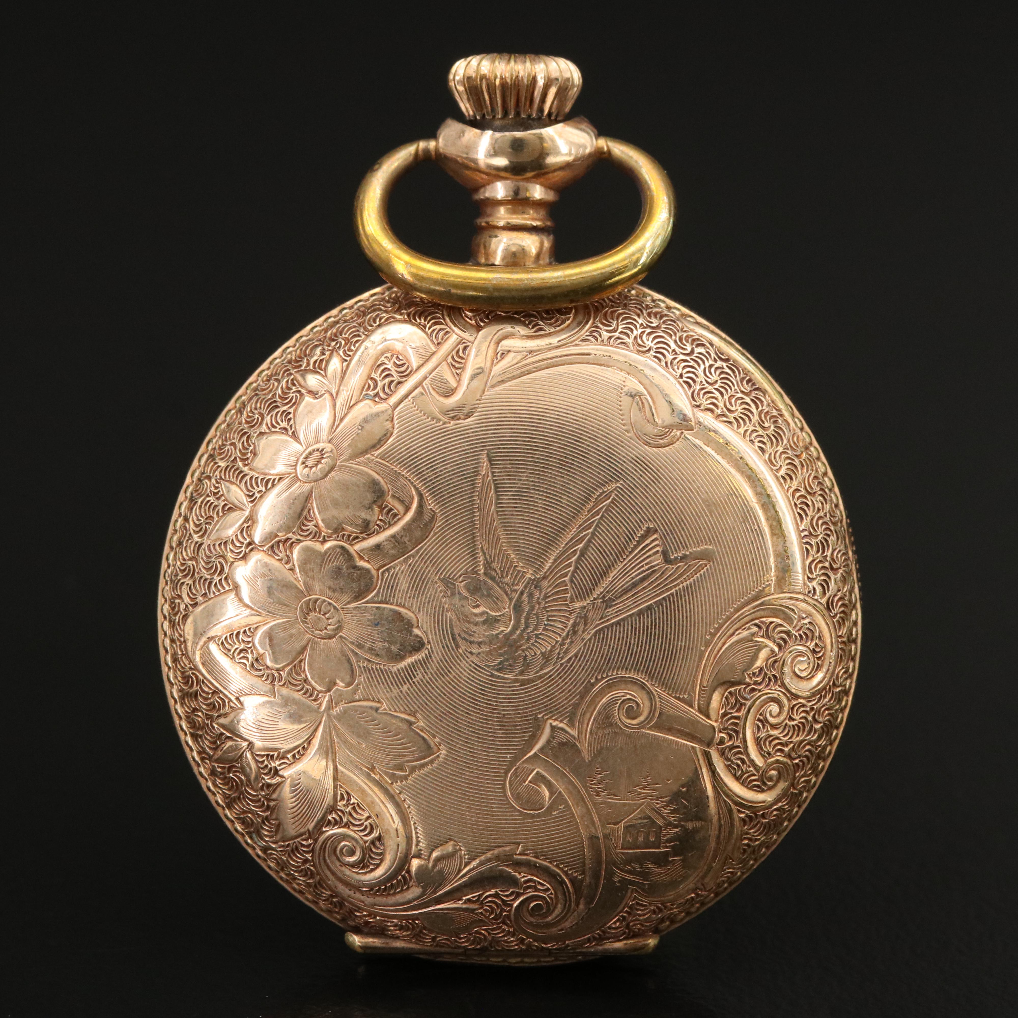 1914 Elgin Gold-Filled Hunting Case Pocket Watch | EBTH