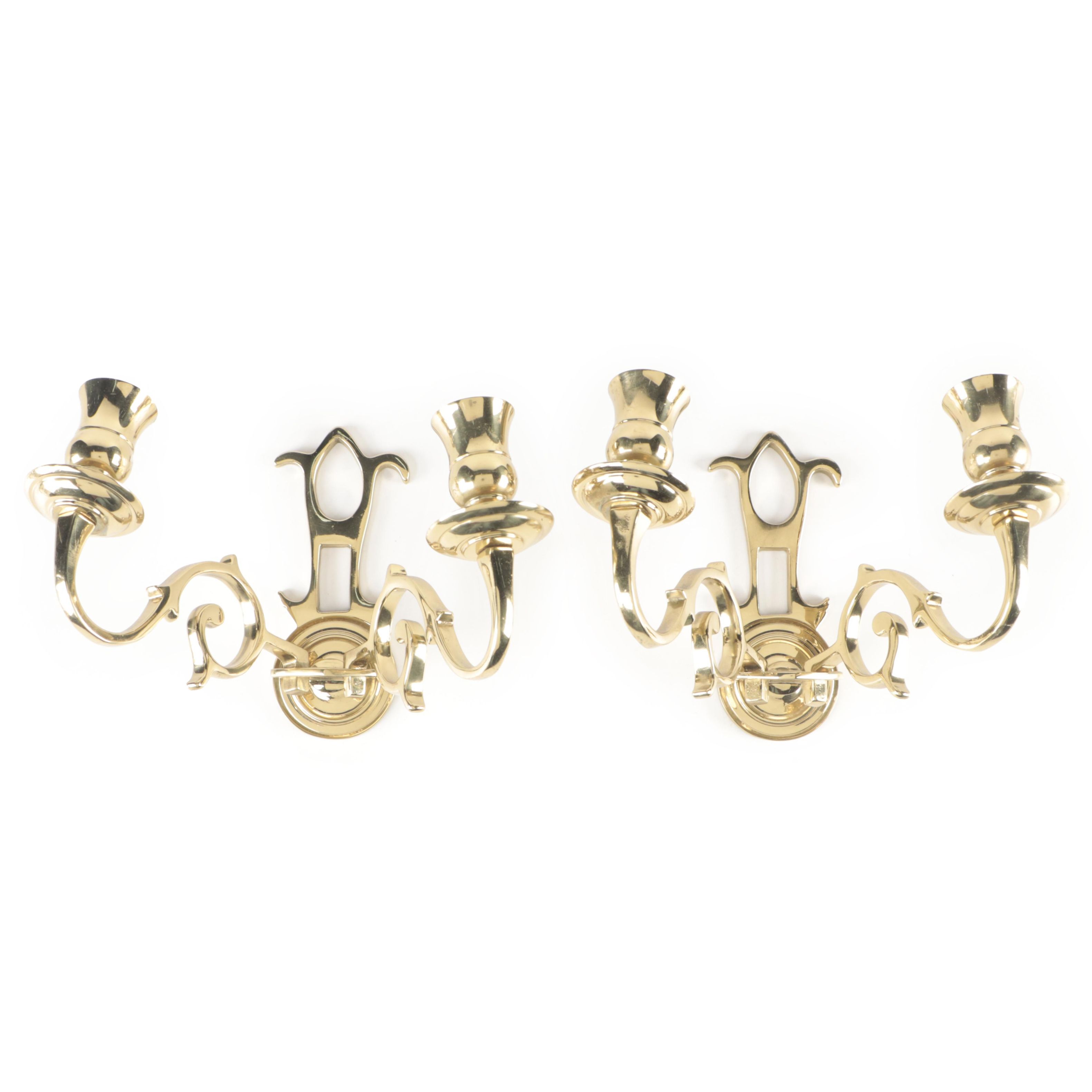 Pair of Virginia Metalcrafters Colonial Williamsburg Brass Candle ...