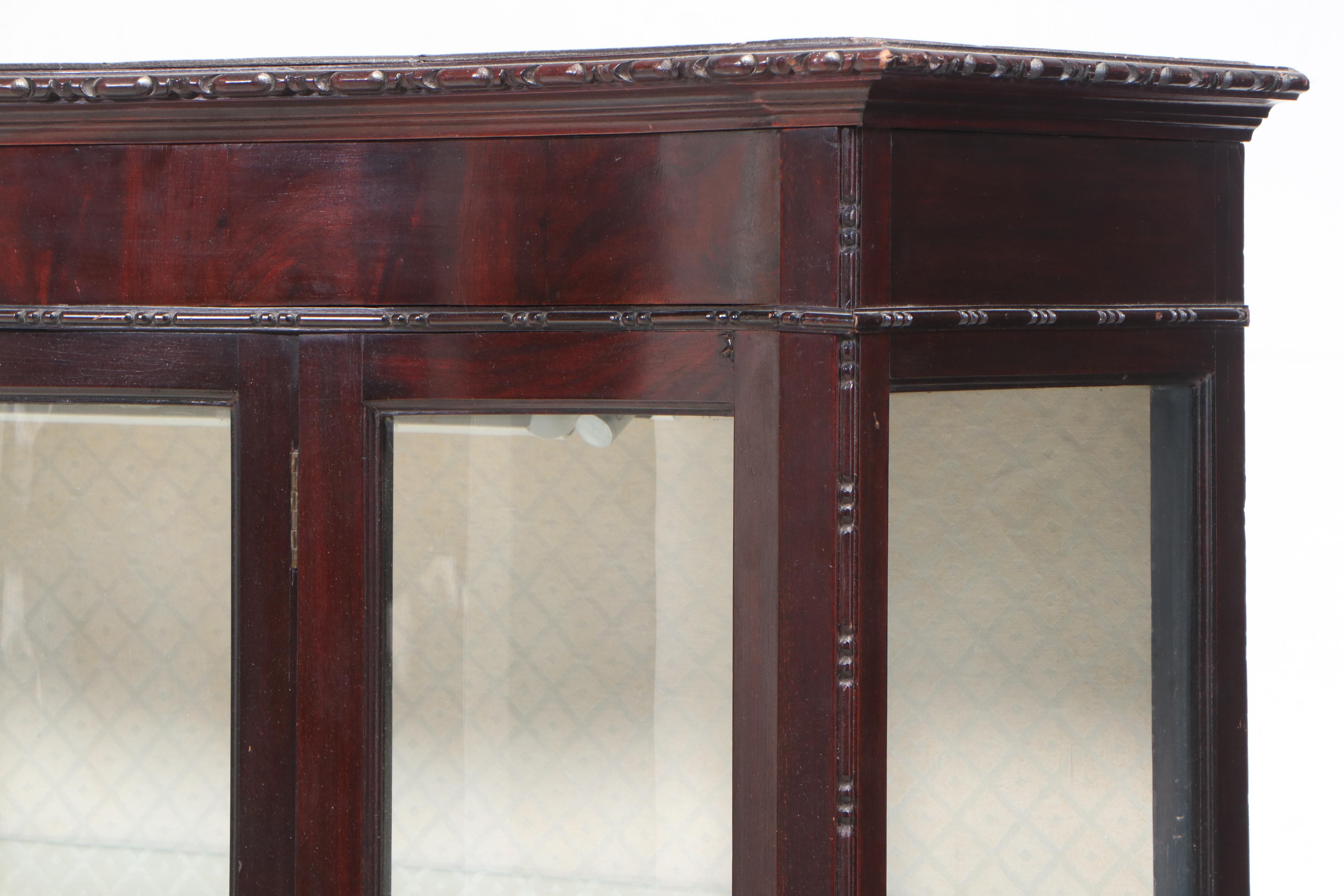 Chippendale Style Serpentine Mahogany Lighted Display Cabinet | EBTH