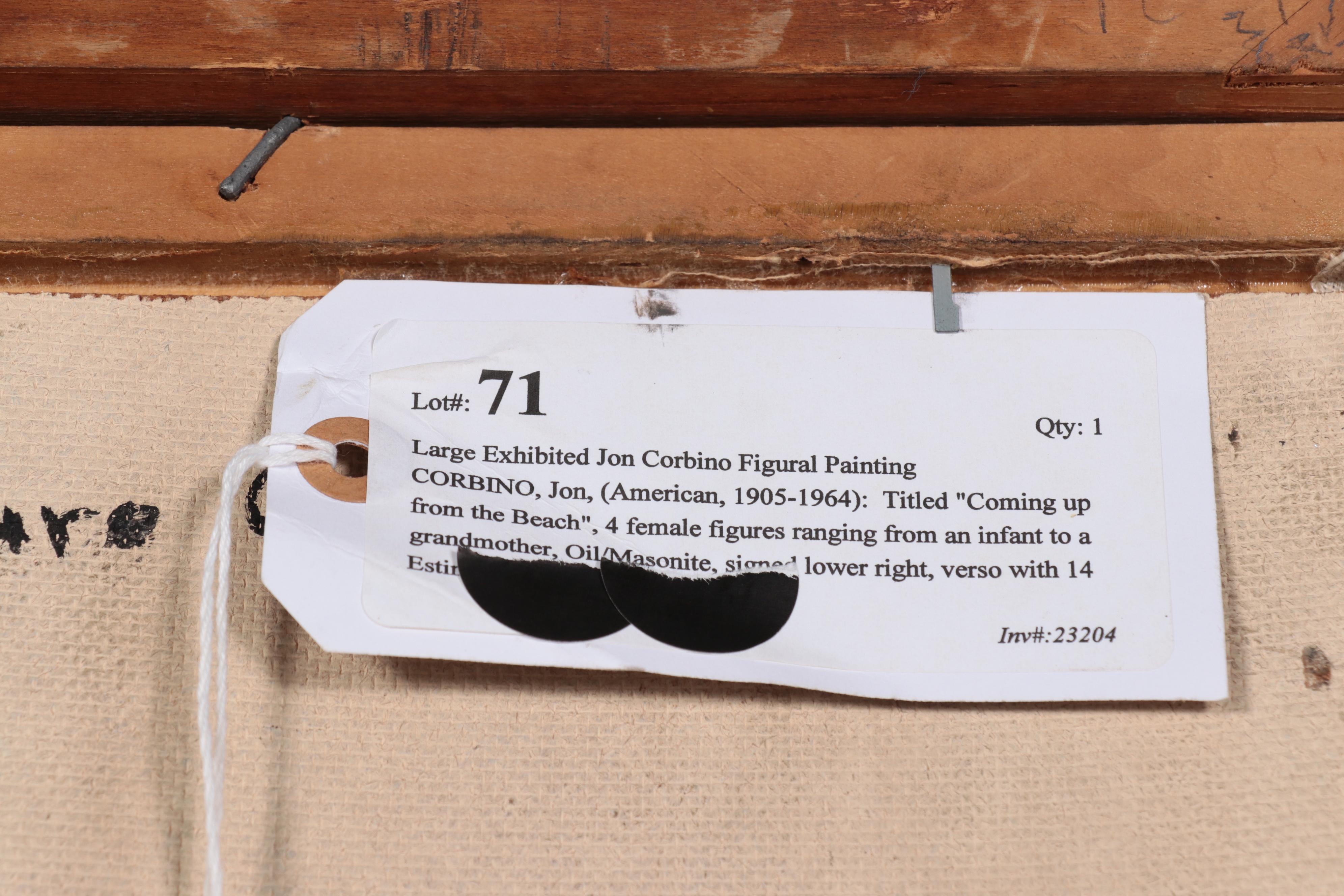 Jon Corbino Large-Scale Oil Painting "Coming up From the Beach" | EBTH