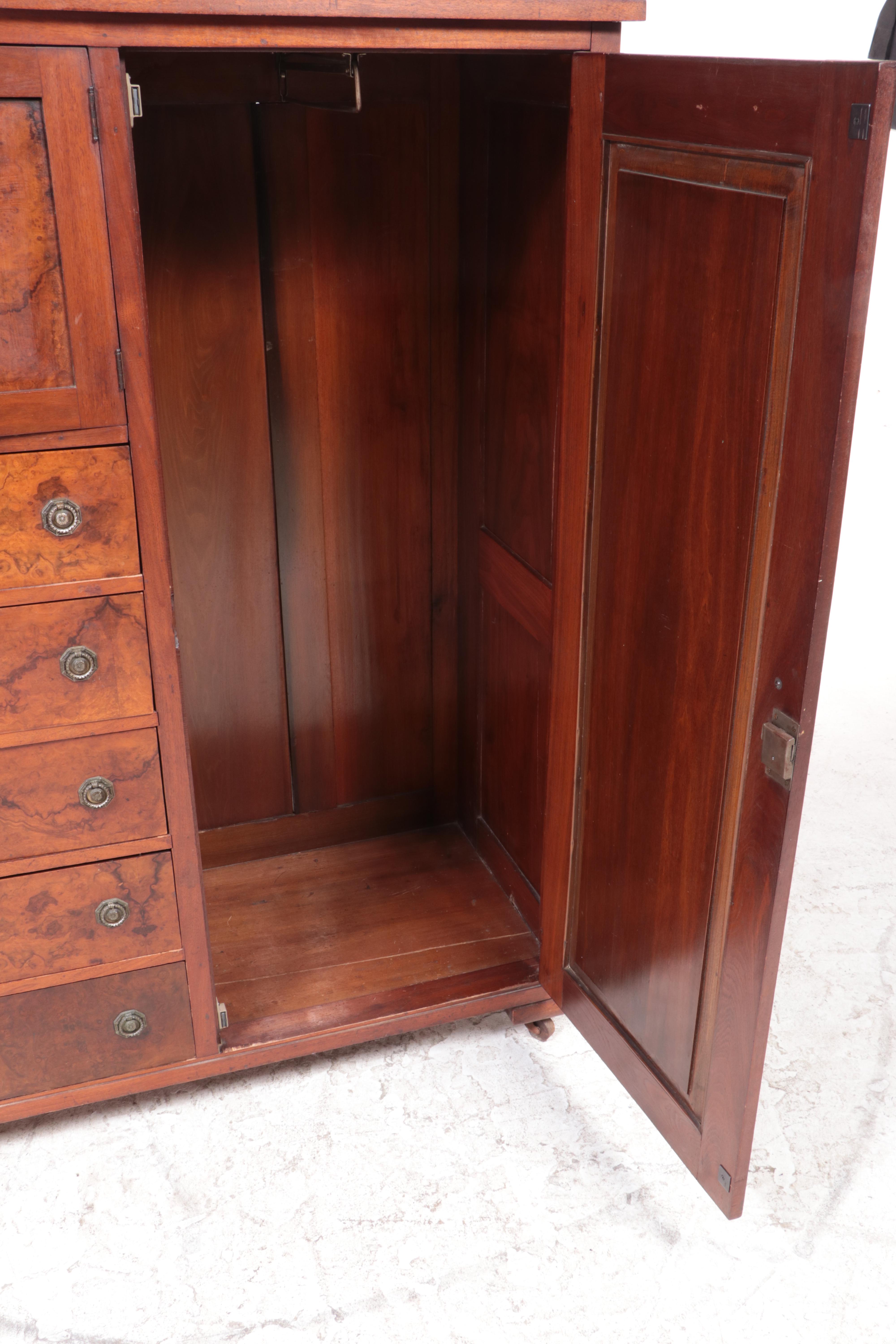 Burled Walnut Chifferobe, Early 20th Century | EBTH