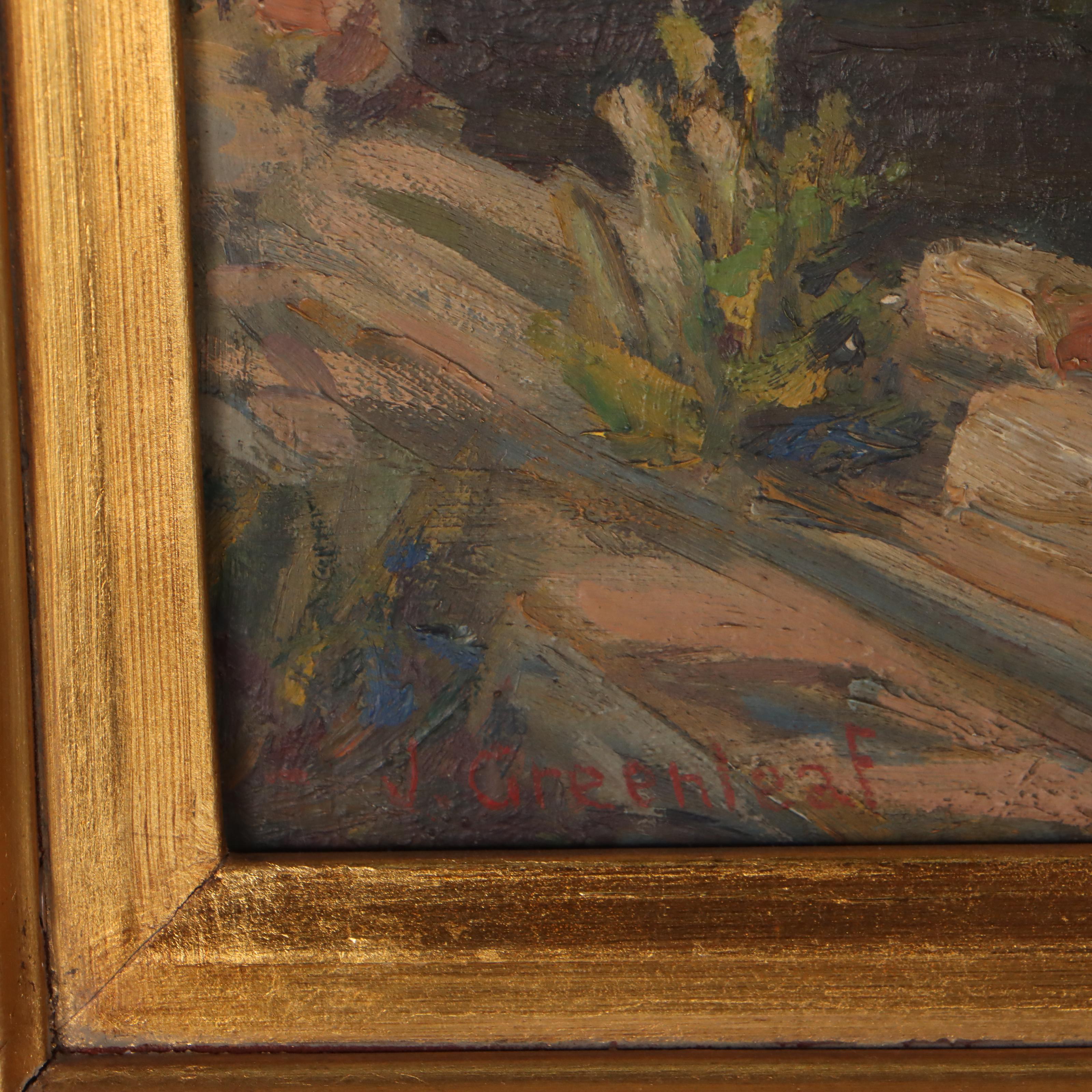 Jacob Greenleaf Oil Painting "Rockport Query," Early 20th Century | EBTH