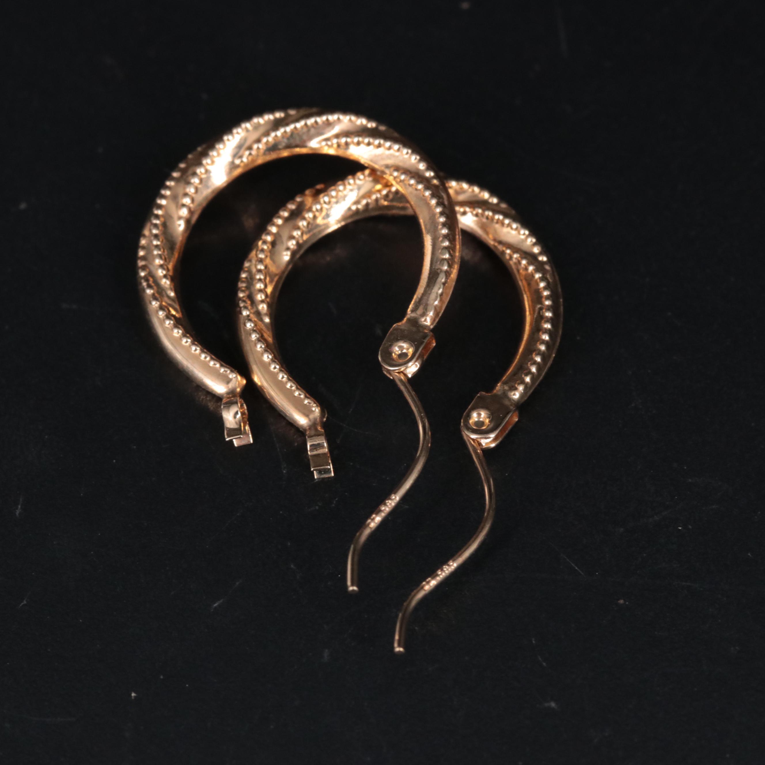 14K Latch Back Hoop Earrings | EBTH