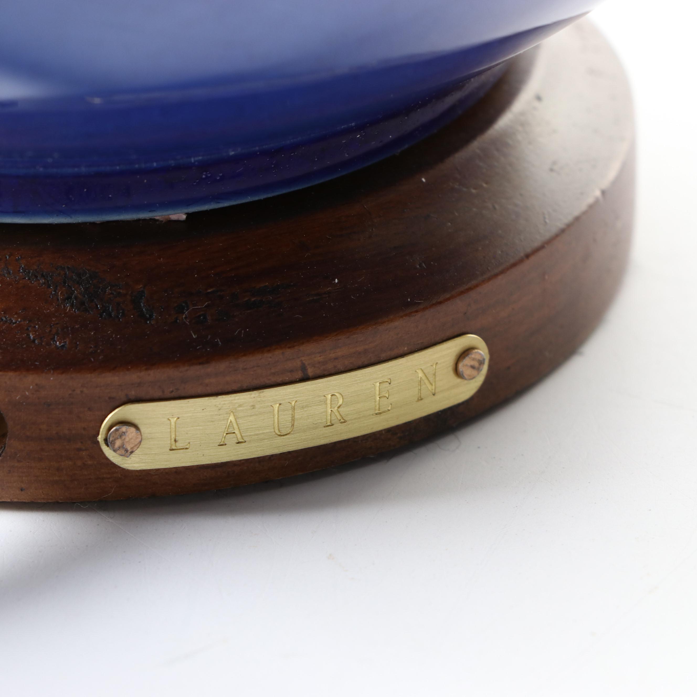 Pair of "Lauren" Ralph Lauren Blue Double Gourd Ceramic Lamps ...