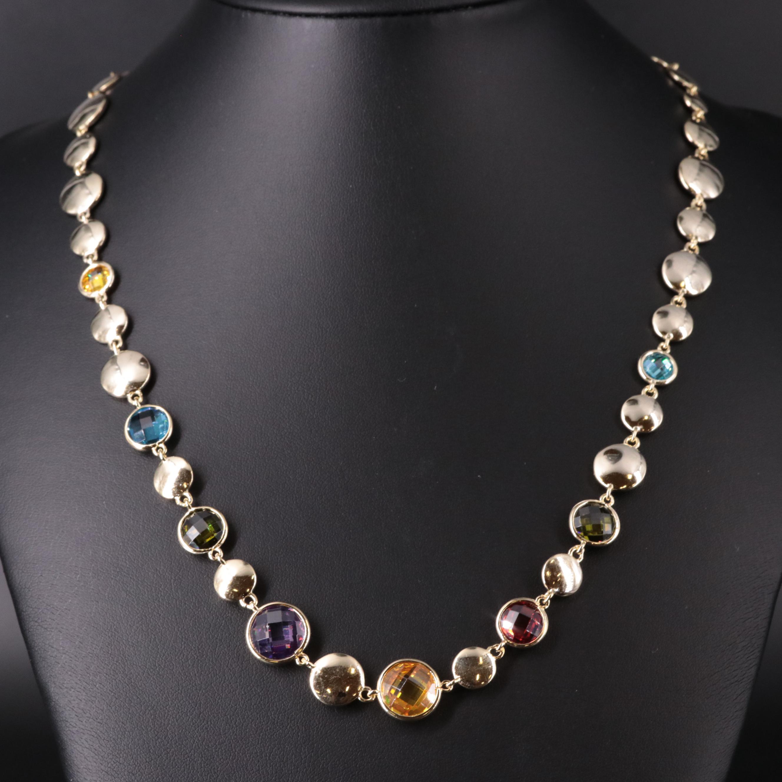 Sterling Silver Multi Gemstone Necklace | EBTH