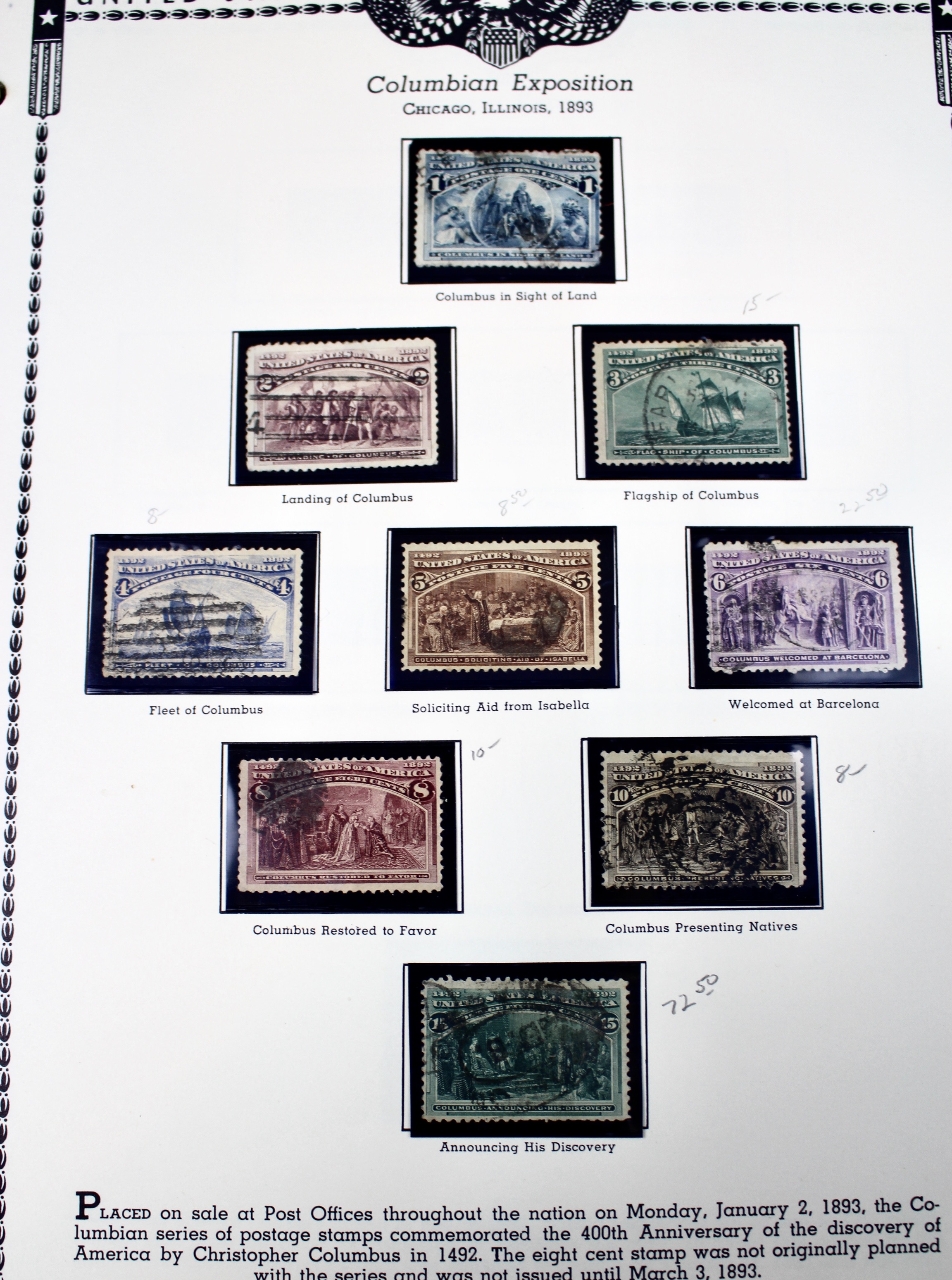 U.S. Commemorative Stamp Collection Including Stamps from 1893-1959 | EBTH
