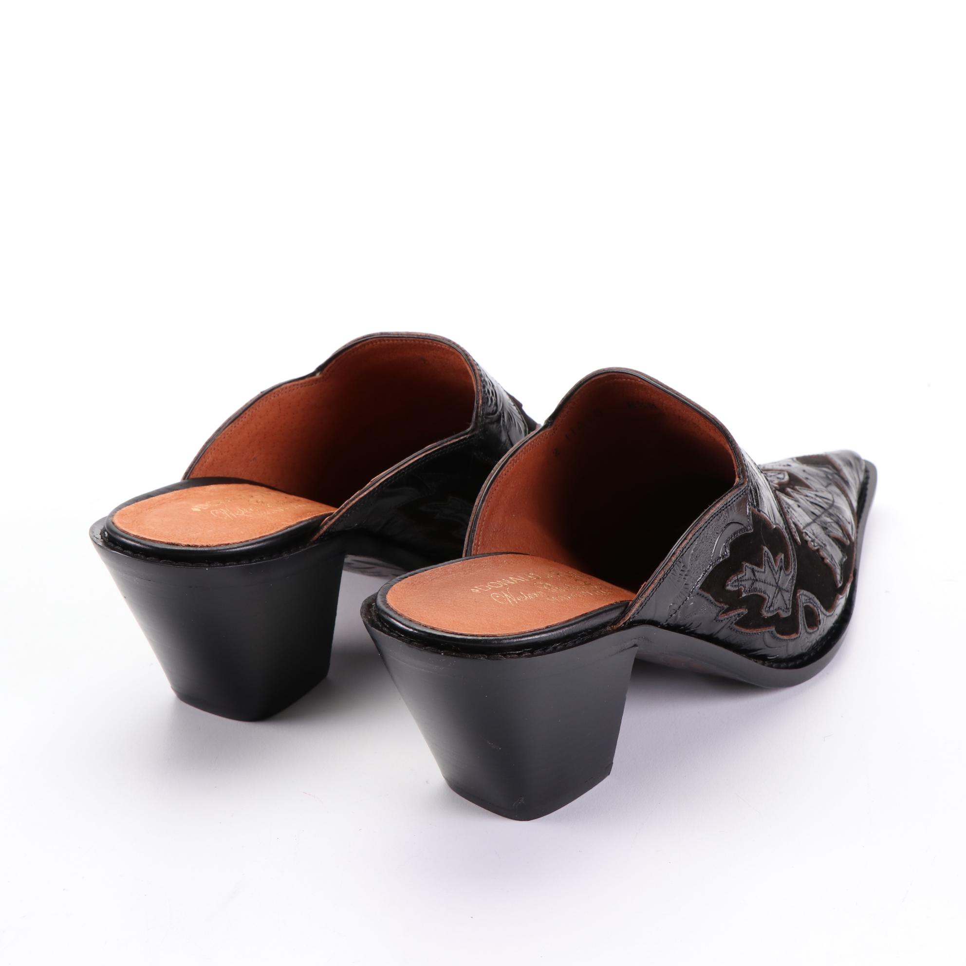 Donald J Pliner Western Couture Collection Italo Mules in Leather/Suede ...
