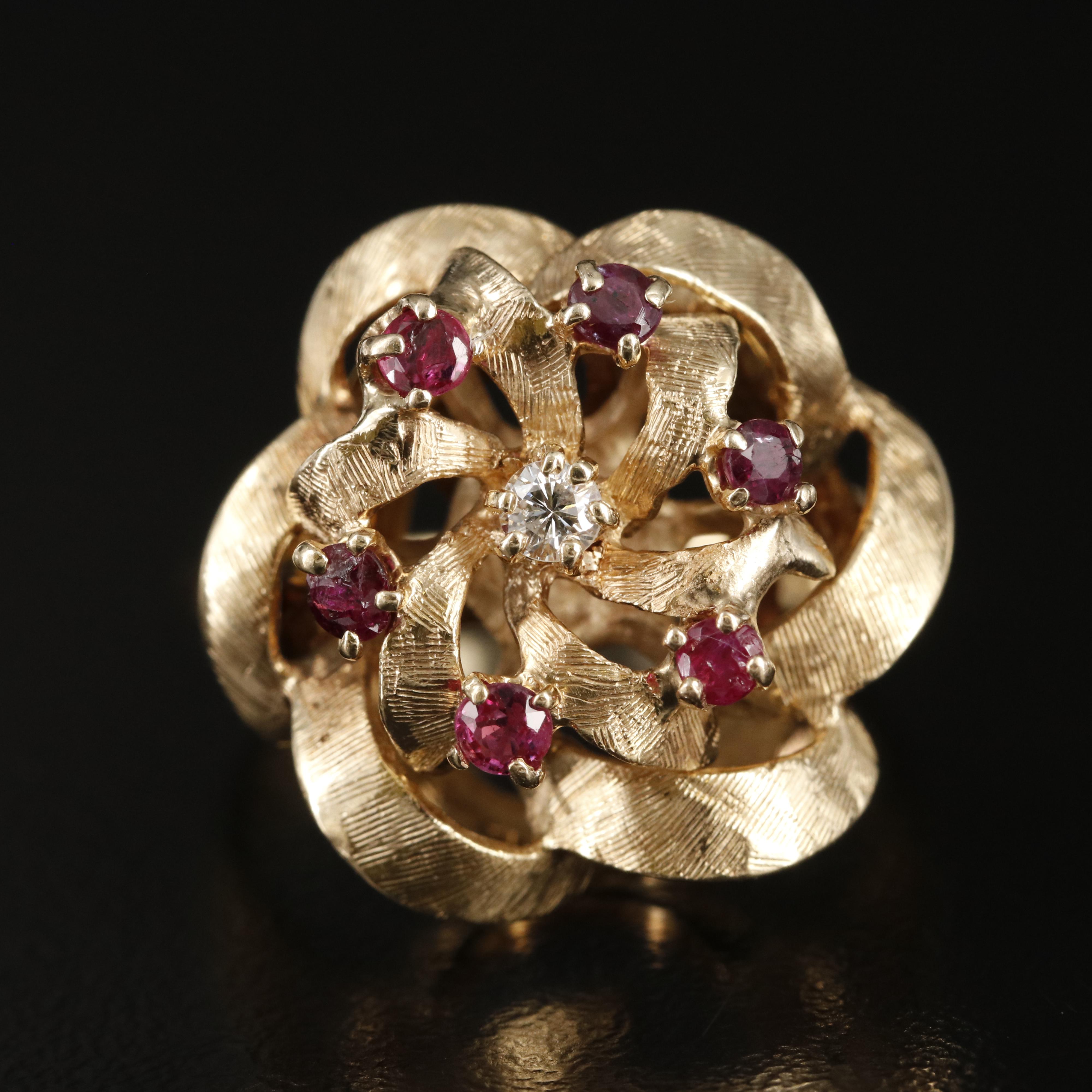 14K Yellow Gold Ruby and Diamond Ring | EBTH