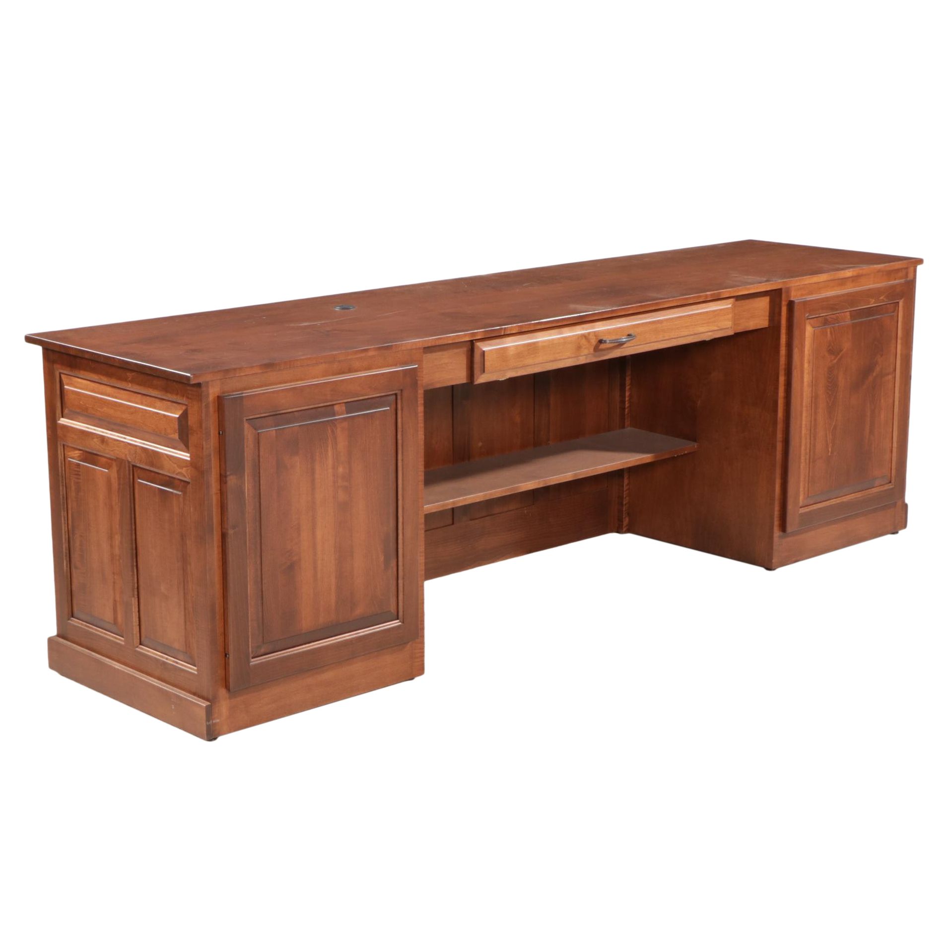 Contemporary Paneled Cherry Partner's Desk | EBTH