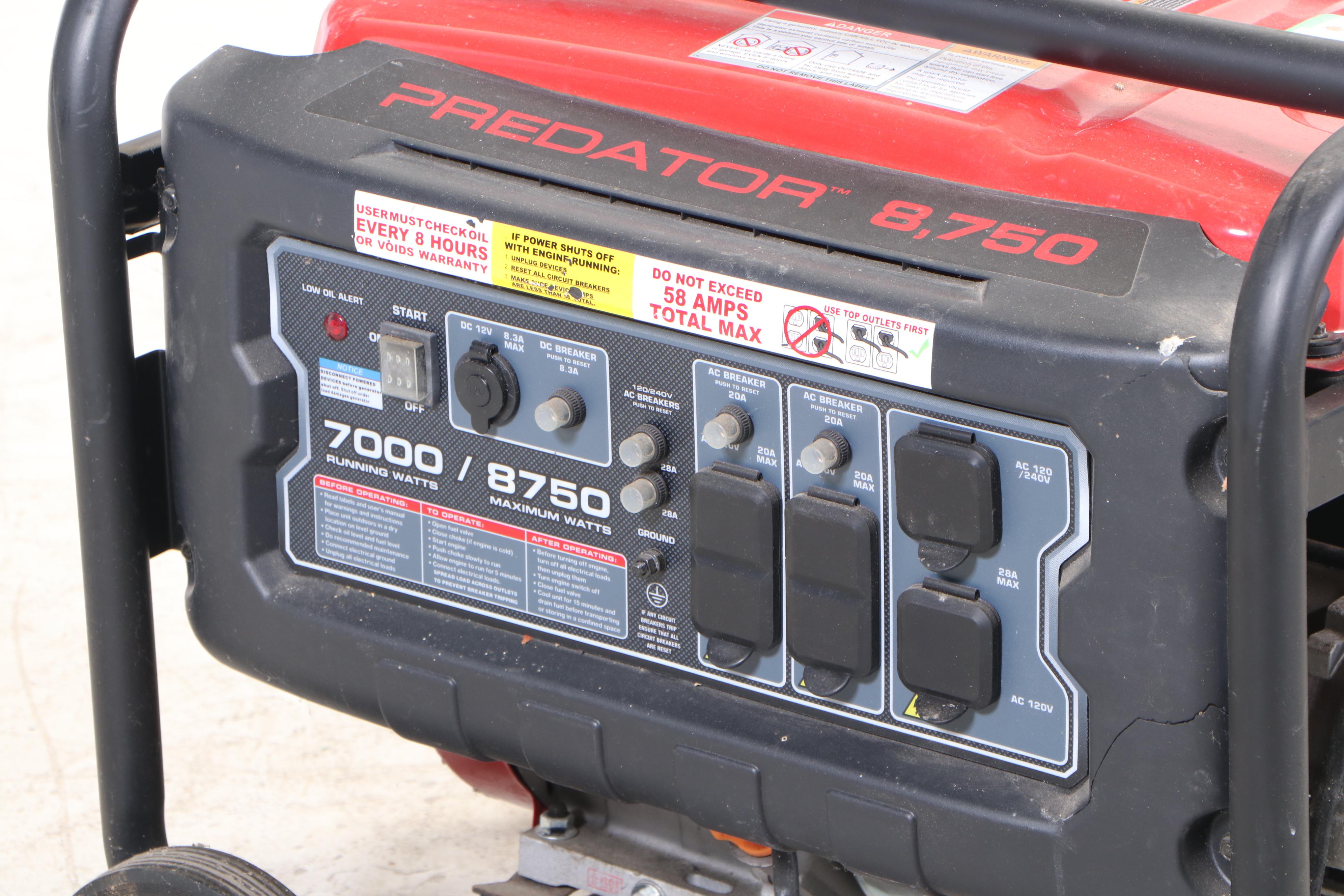 Predator 8,750 Gasoline-Powered 420 cc Engine Portable Generator | EBTH