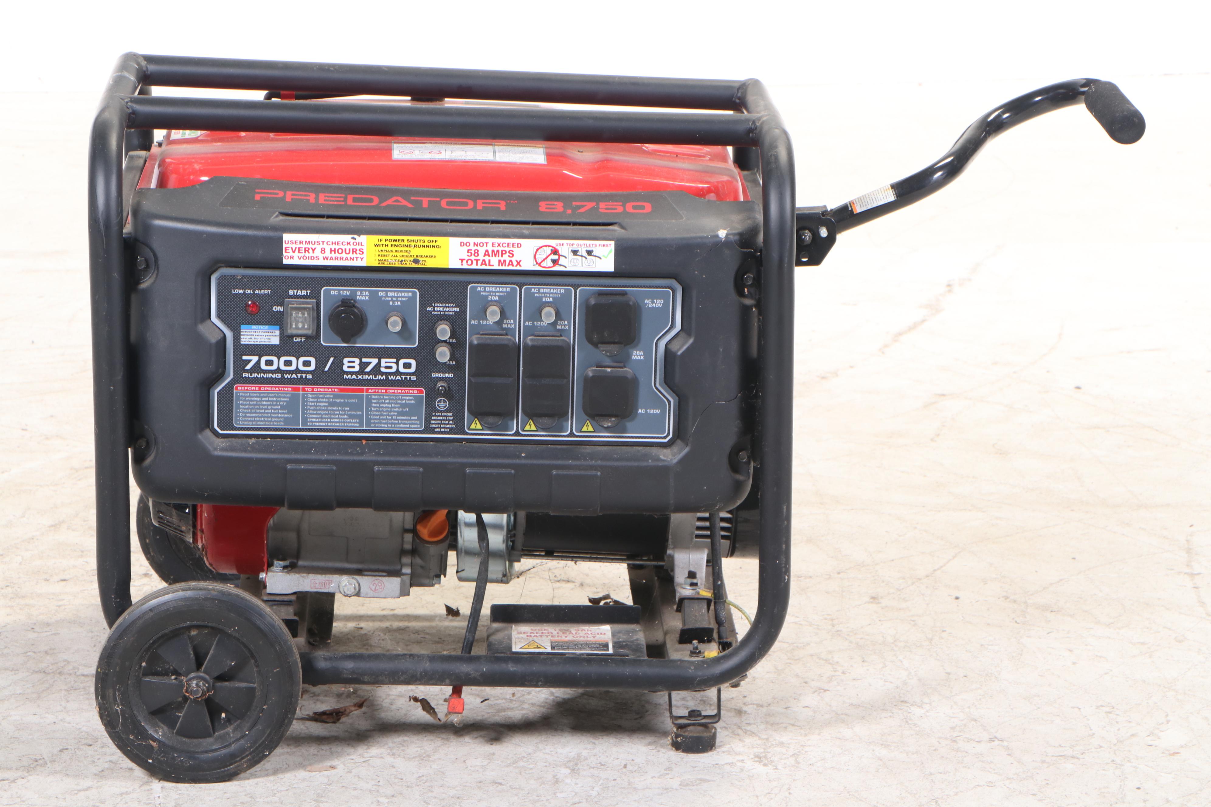 Predator 8,750 Gasoline-Powered 420 cc Engine Portable Generator | EBTH