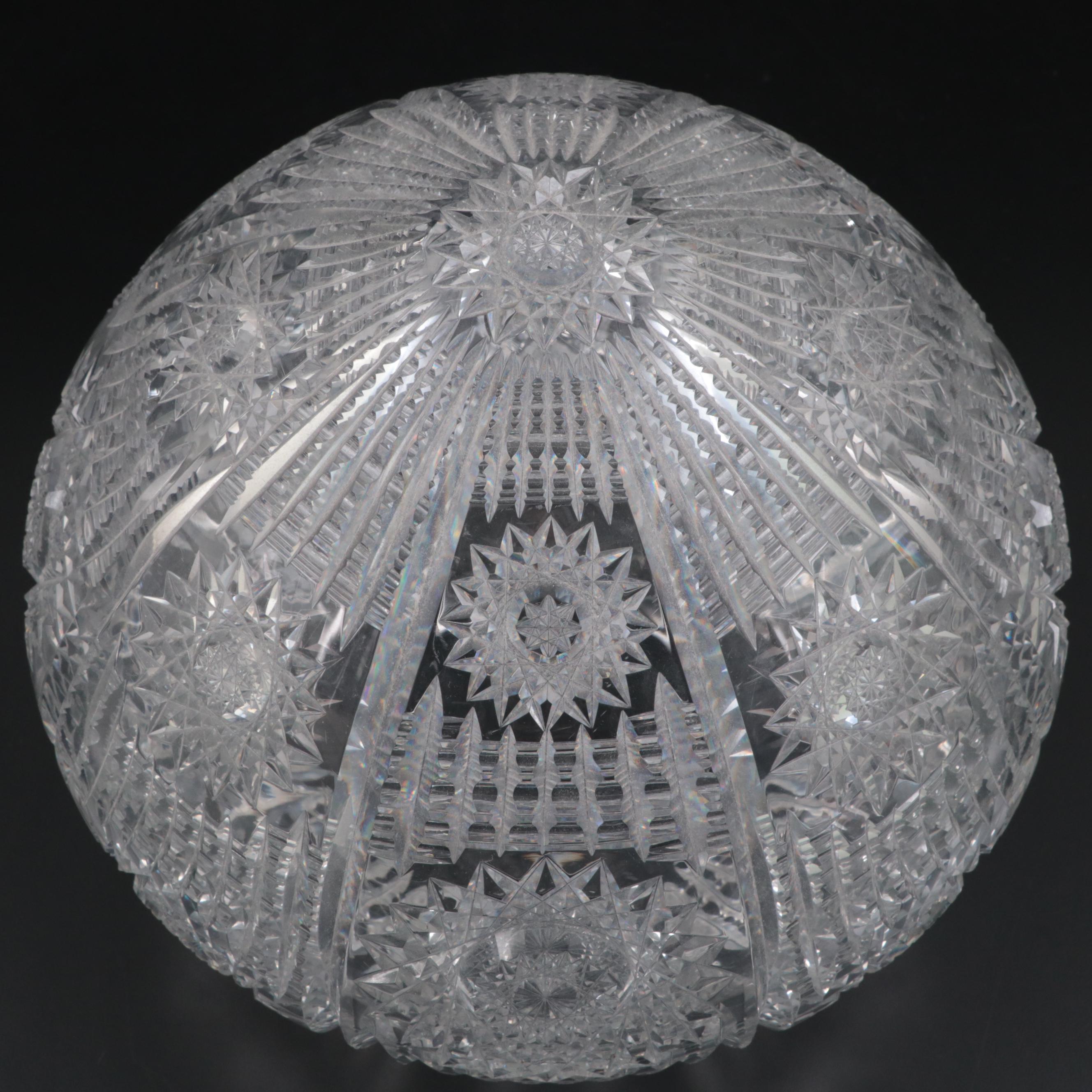 H. C. Fry American Brilliant Cut Glass Mushroom Table Lamp, Early 20th ...