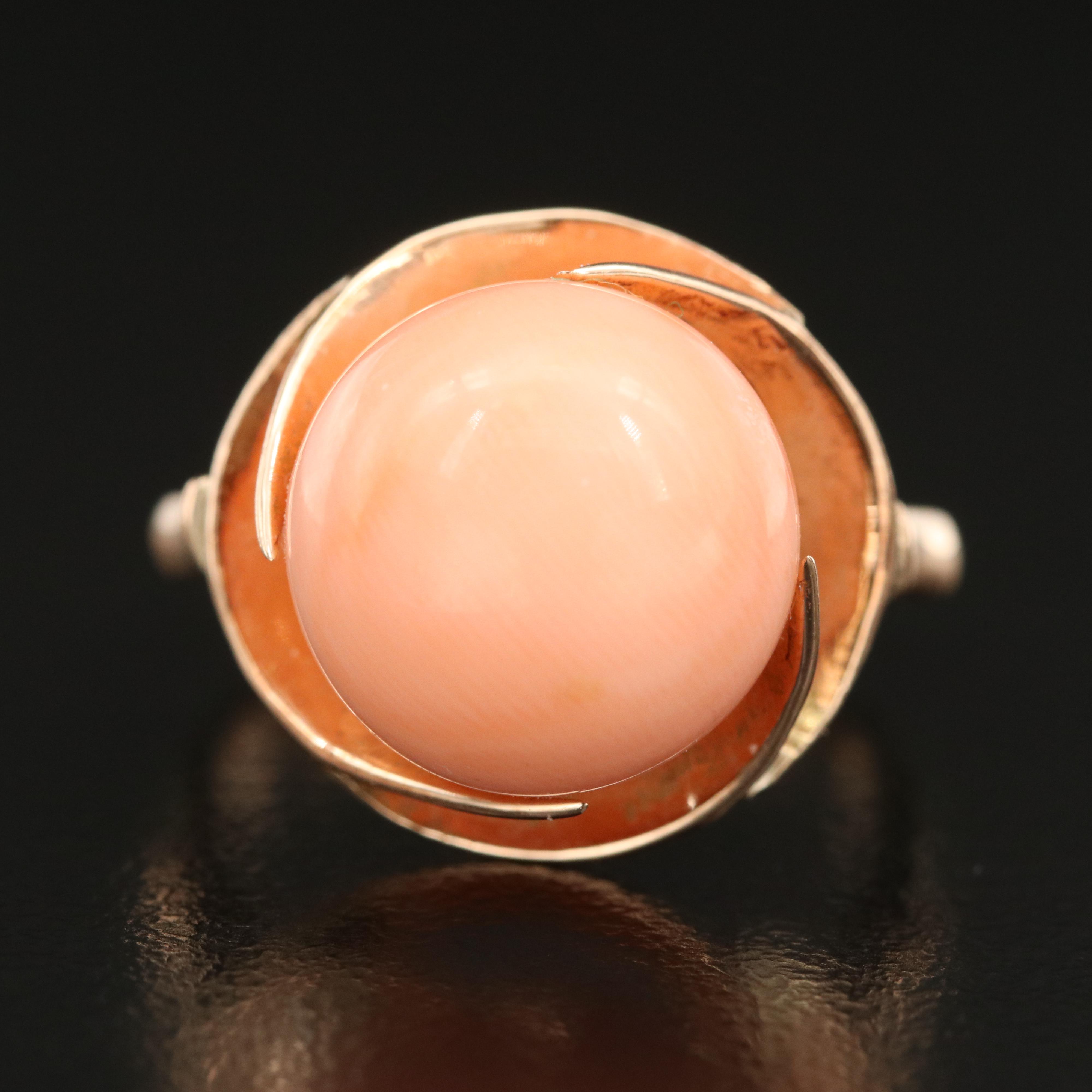 14K Coral Spiral Ring | EBTH