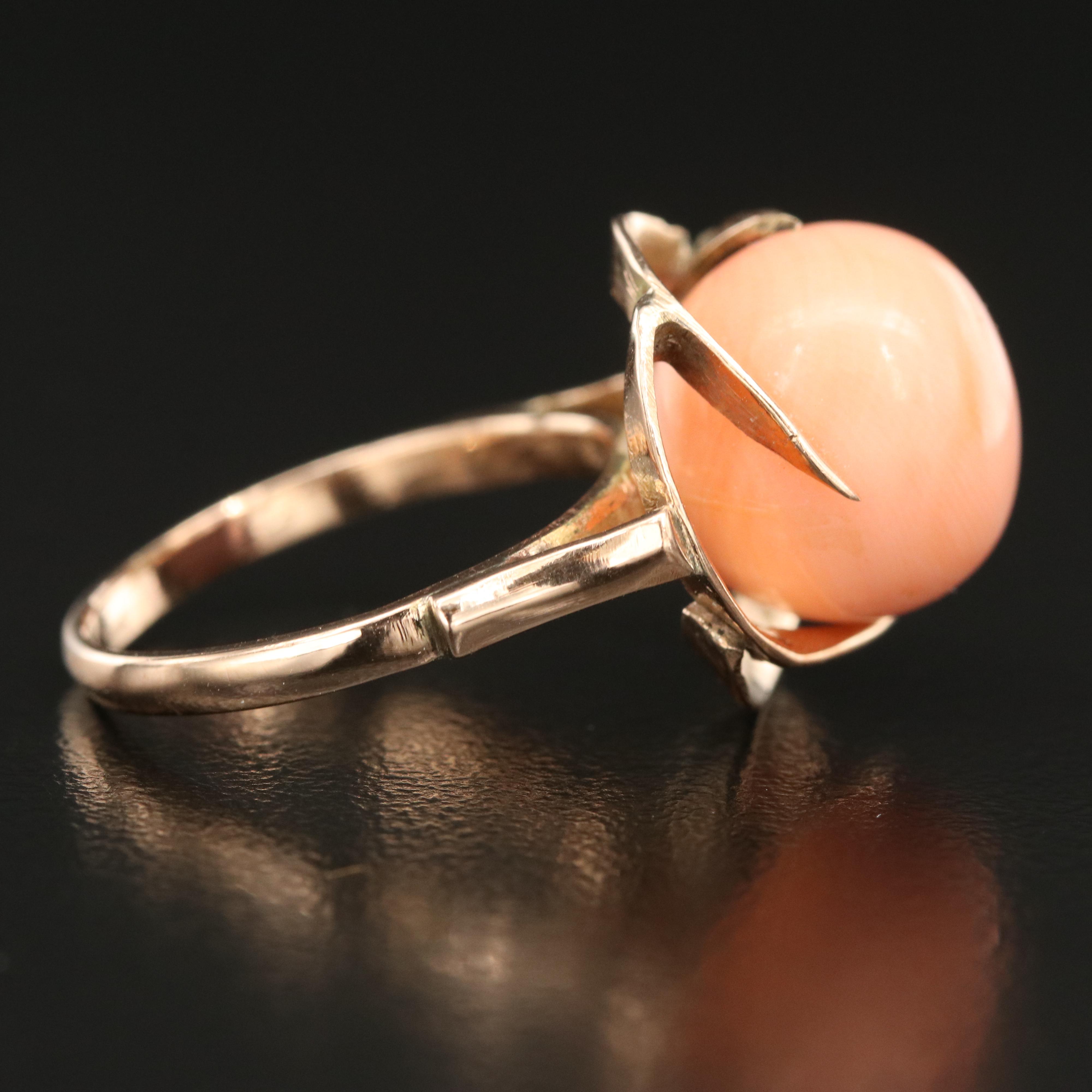 14K Coral Spiral Ring | EBTH