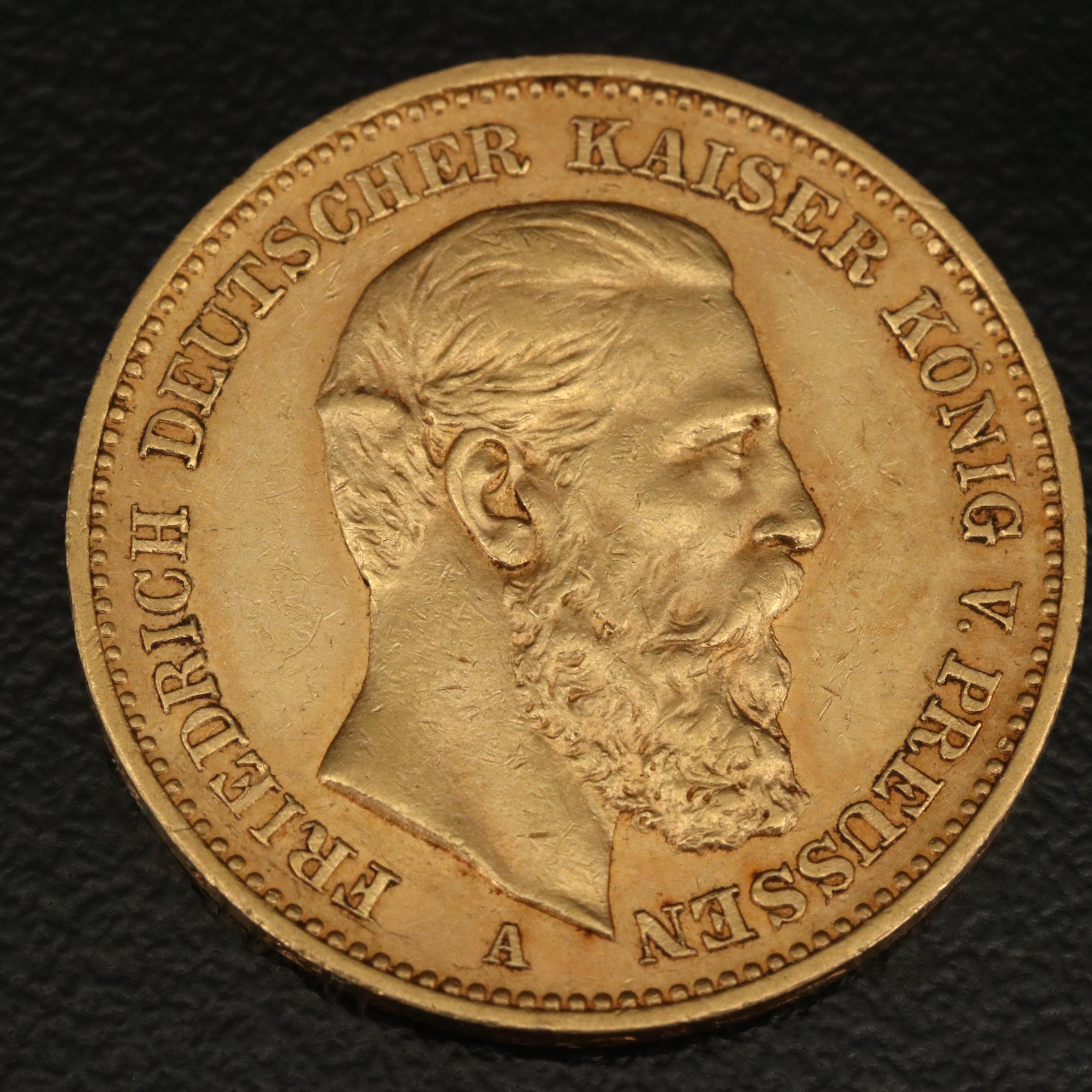 1888-A Prussia Twenty Marks Gold Coin | EBTH