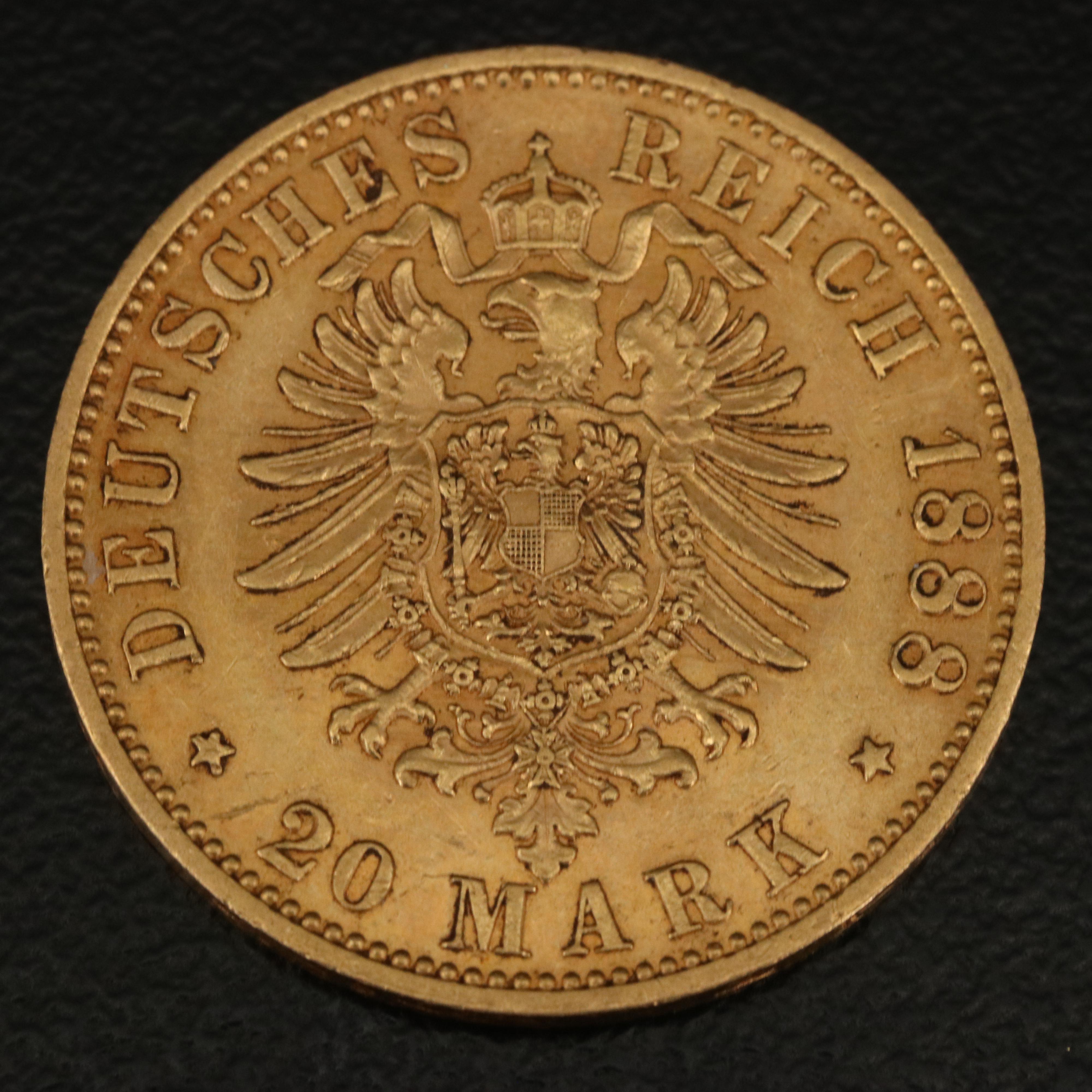 1888-A Prussia Twenty Marks Gold Coin | EBTH