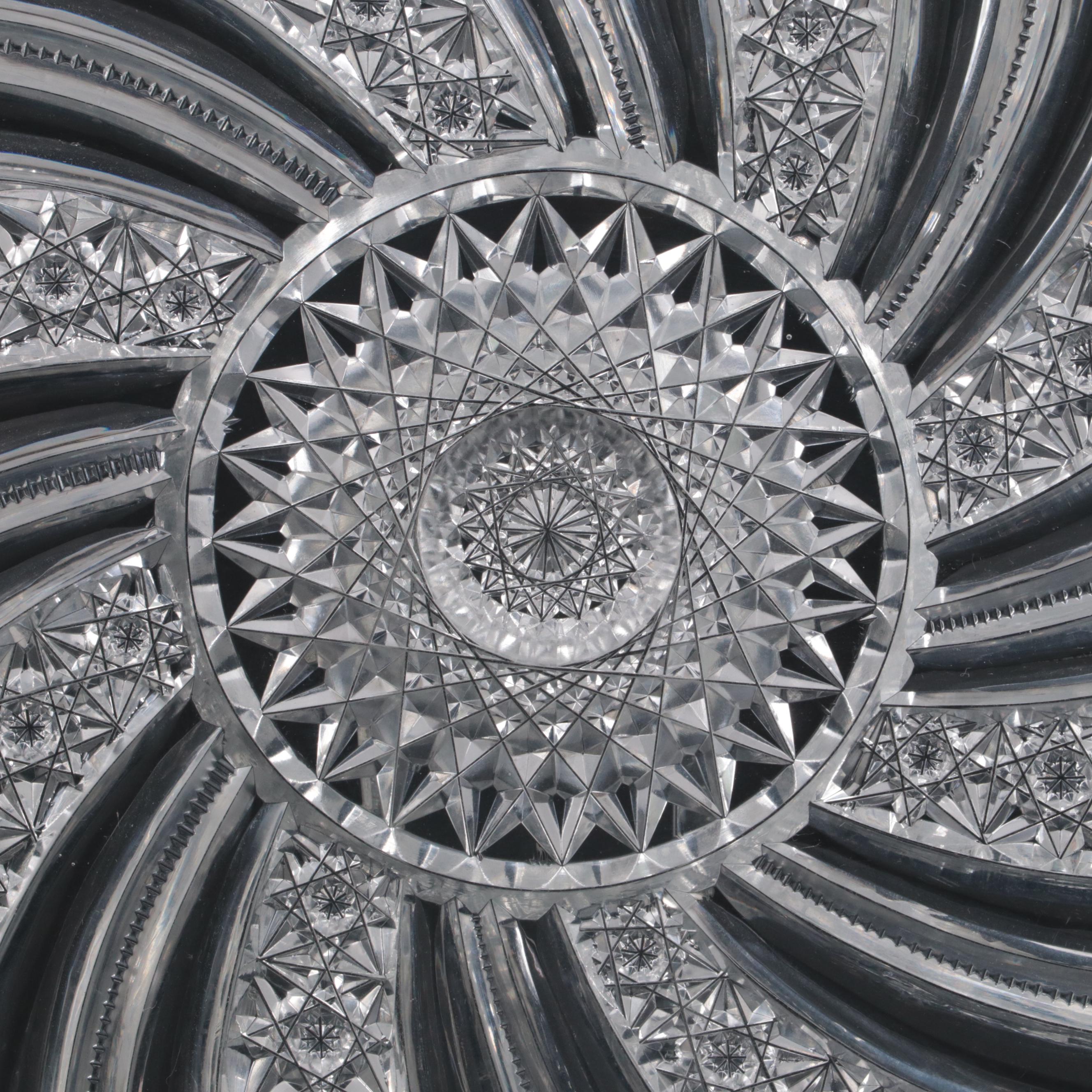 L. Straus & Sons "Peerless" American Brilliant Cut Glass Tray, Late ...