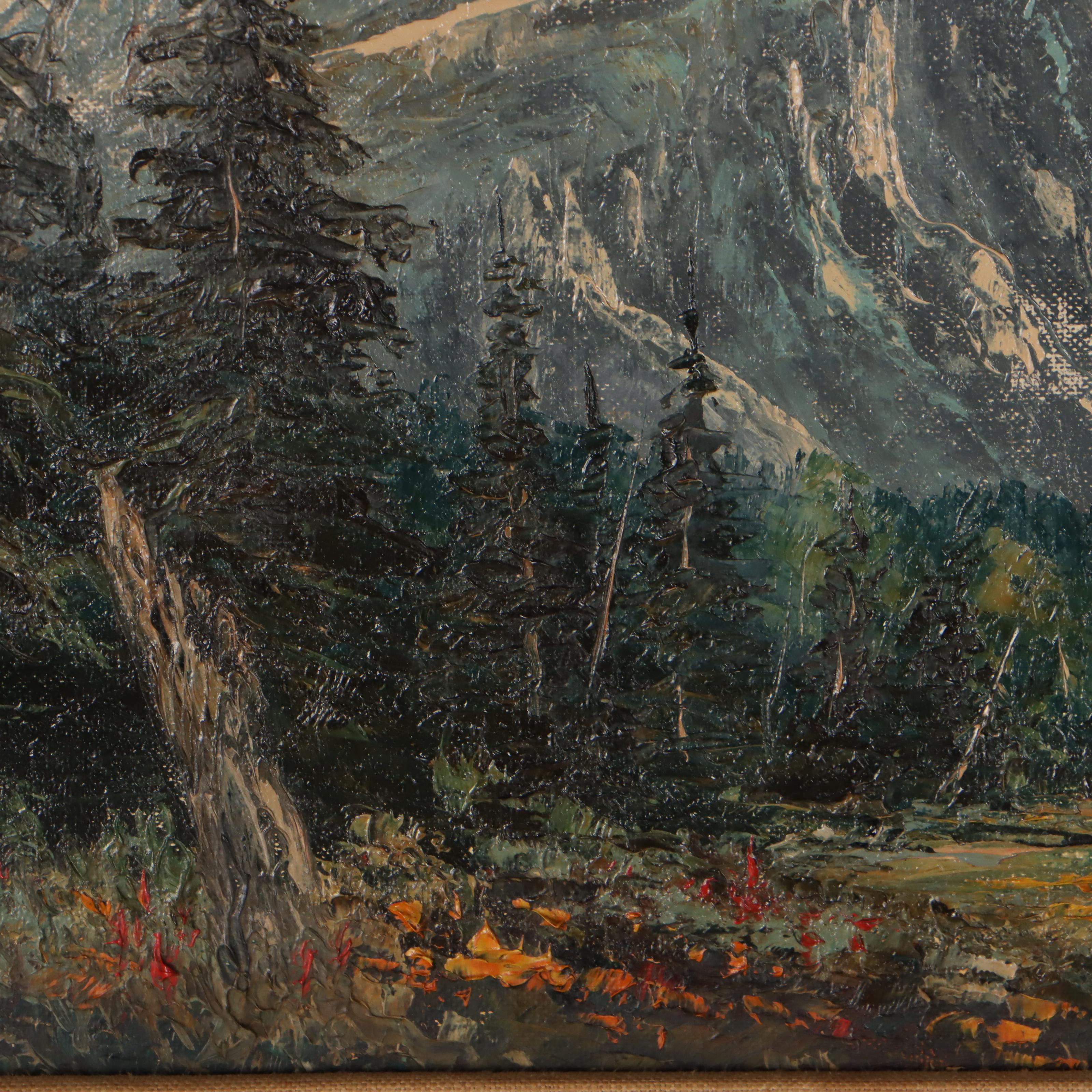 Keith Fay Landscape Oil Painting "Alpine Garden," Mid-20th Century | EBTH