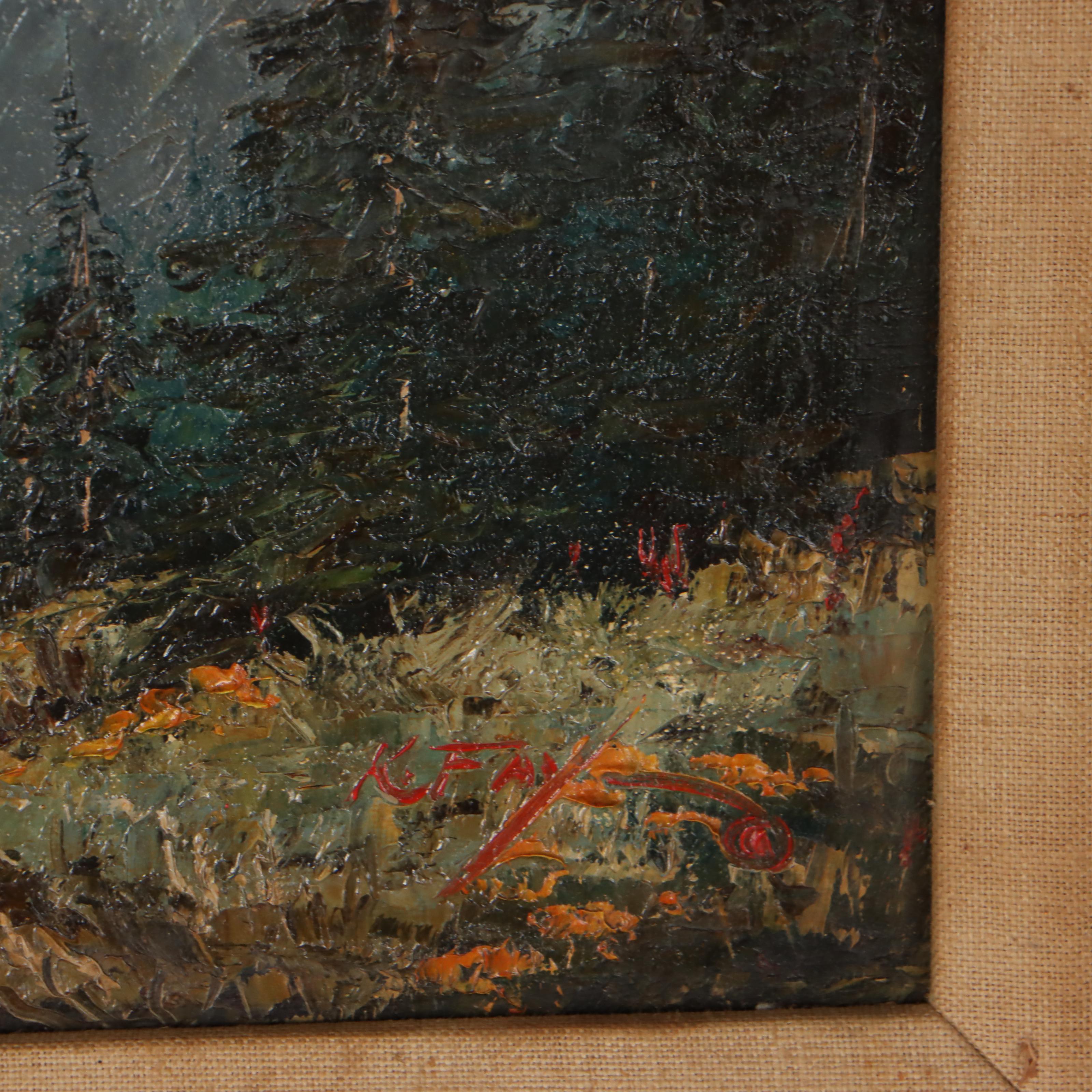 Keith Fay Landscape Oil Painting "Alpine Garden," Mid-20th Century | EBTH