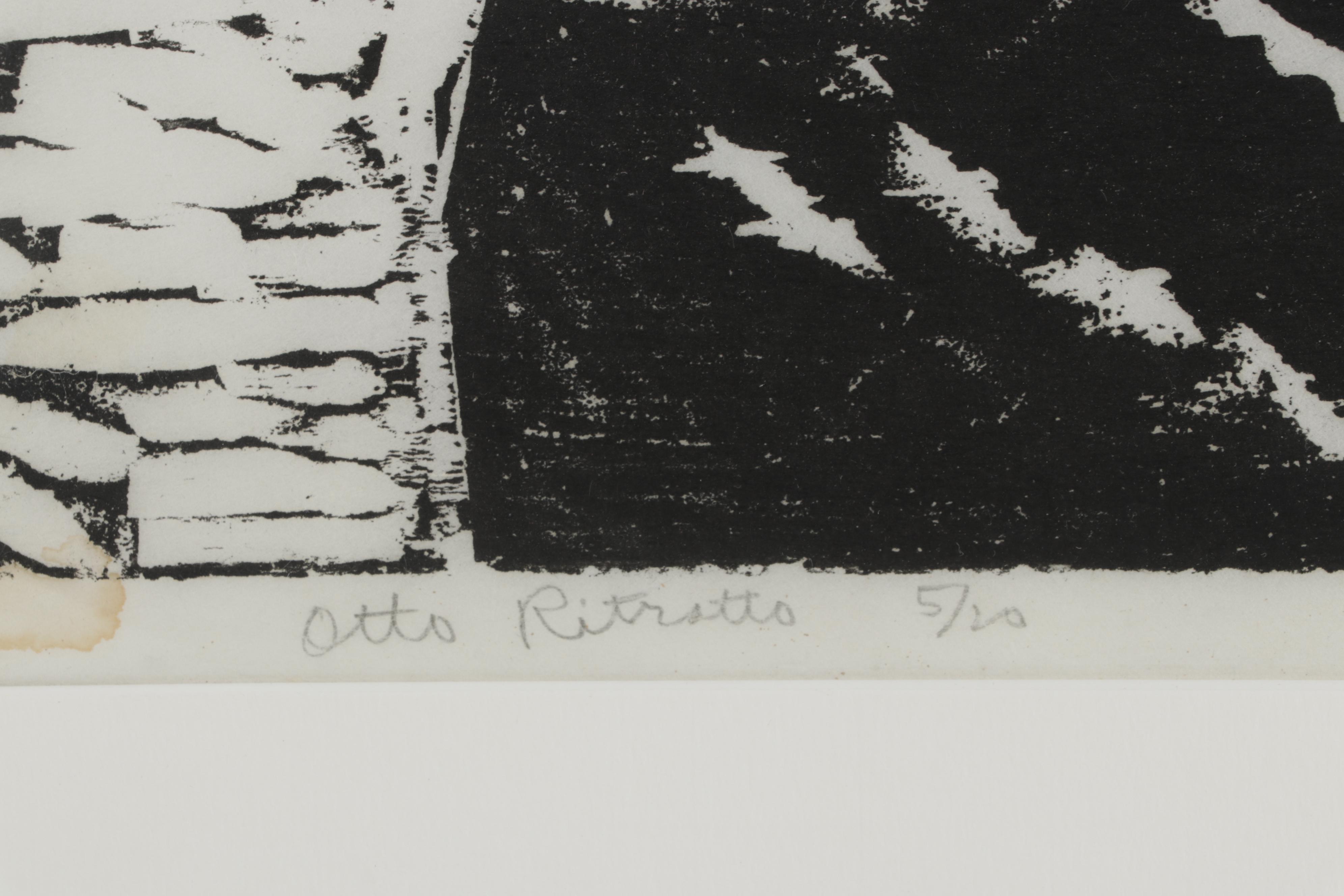 Sidney Chafetz Self-Portrait Woodcut "Otto Ritratto," 1961 | EBTH