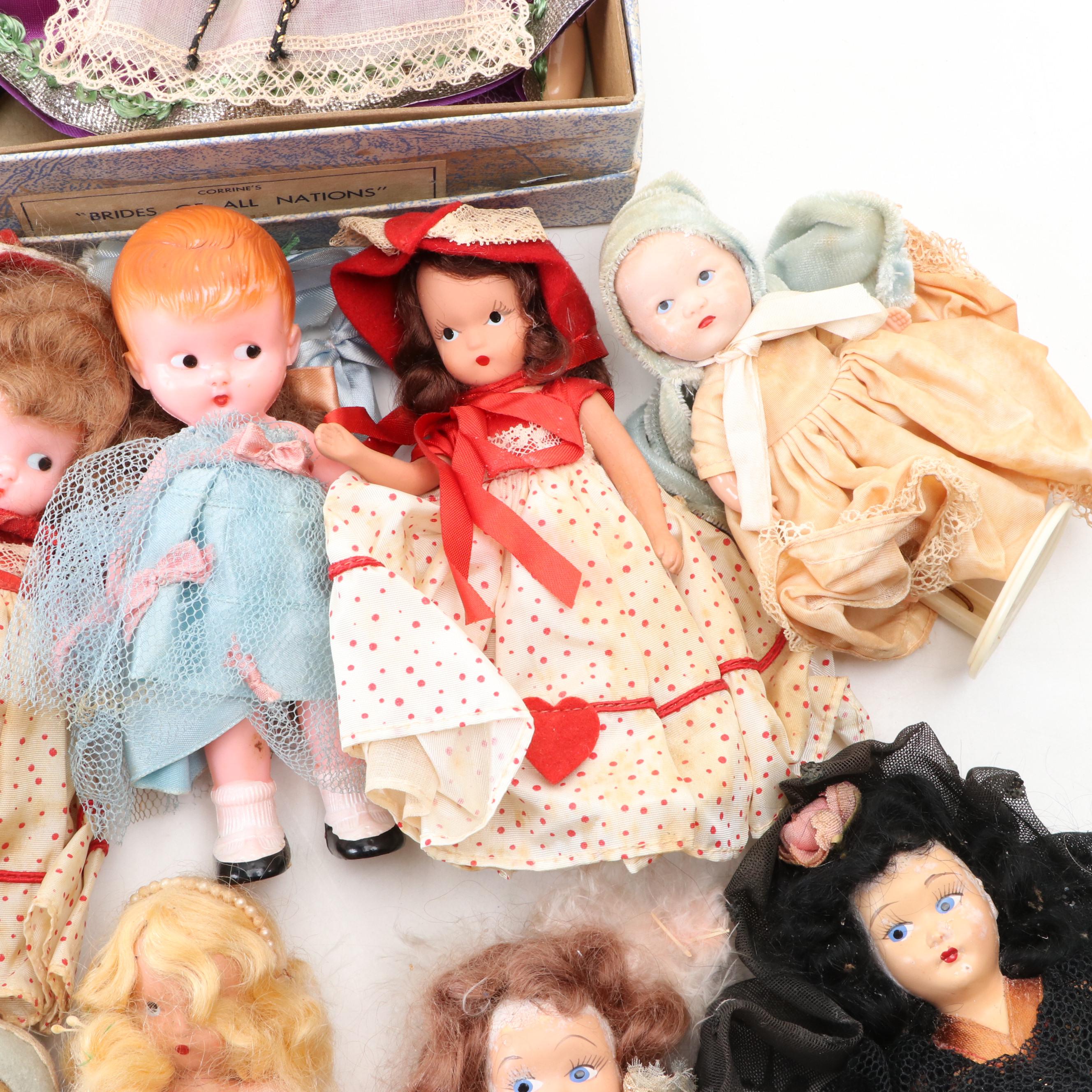 Nancy Ann, Knickerbocker and Corrine Dolls Including "Brides of All ...