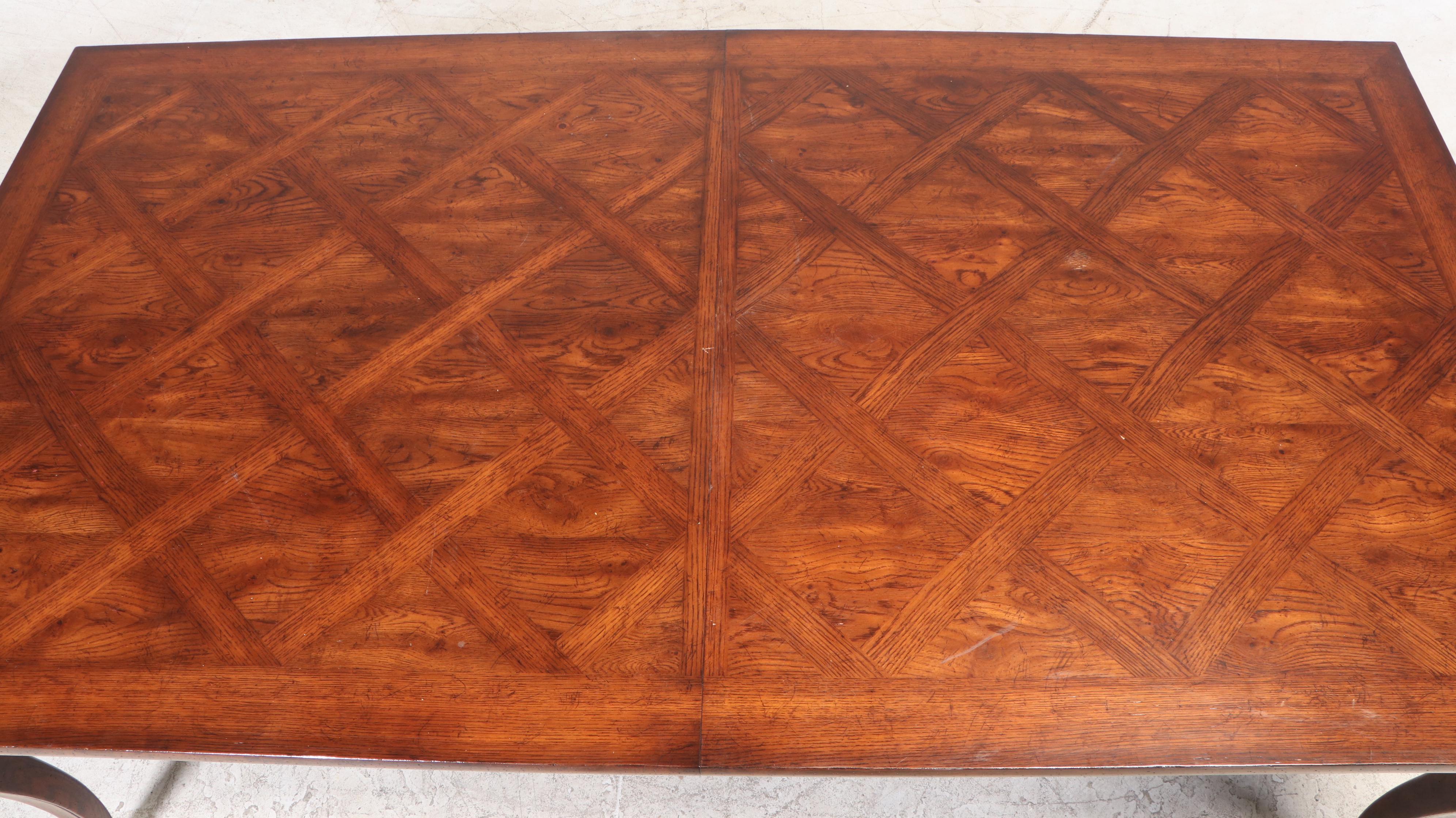 EJ Victor French Provincial Style Oak Parquet Dining Table | EBTH