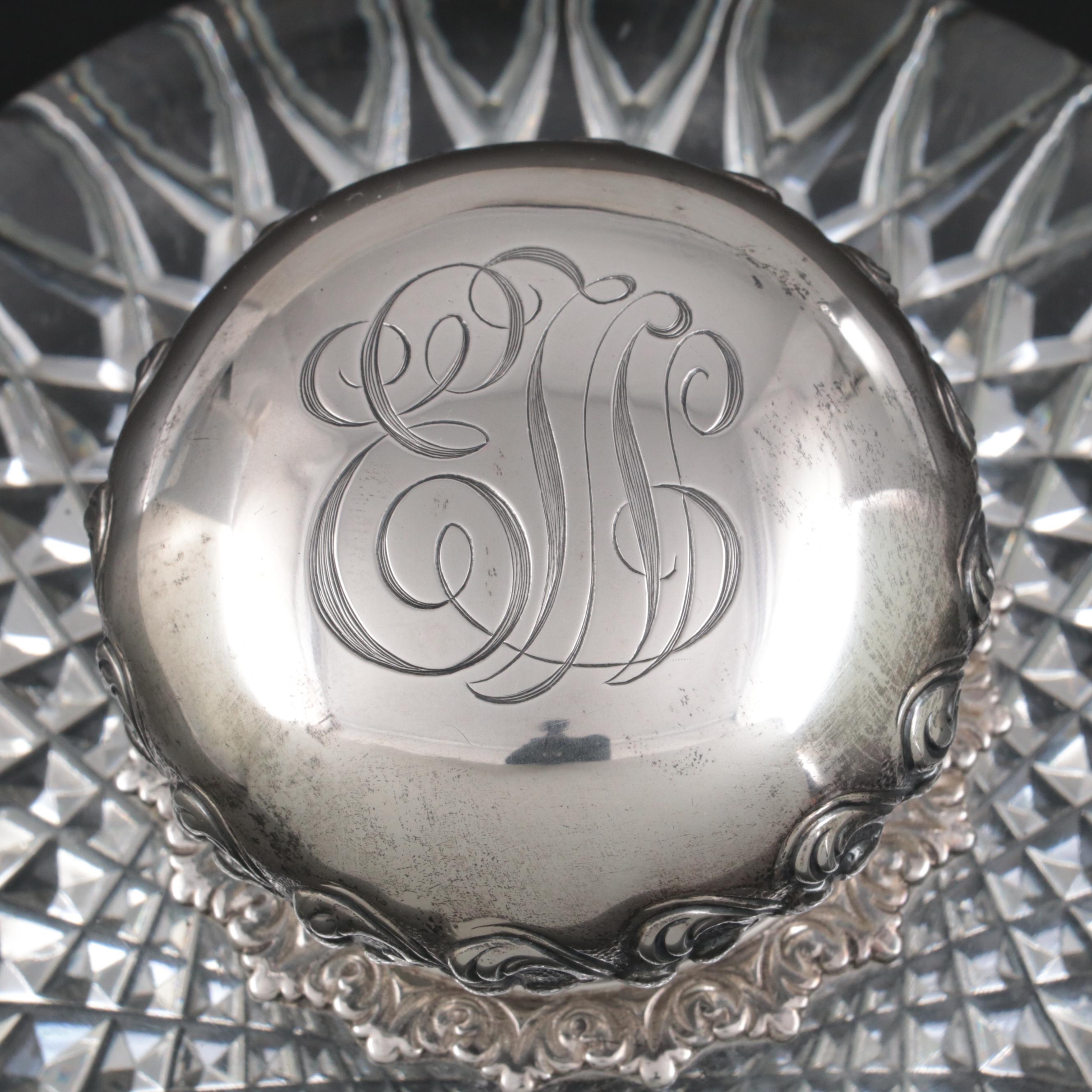 American Brilliant Cut Glass Inkwell with Tiffany & Co. Sterling Cap | EBTH