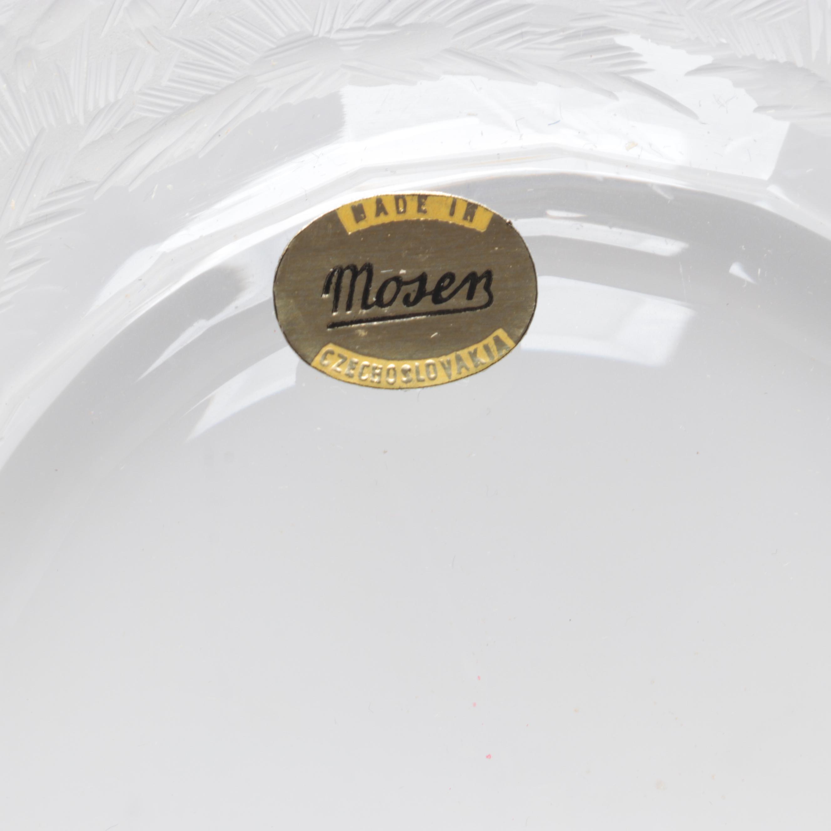 Moser "Maria Theresa" Cut and Engraved Czech Crystal Bread and Butter ...