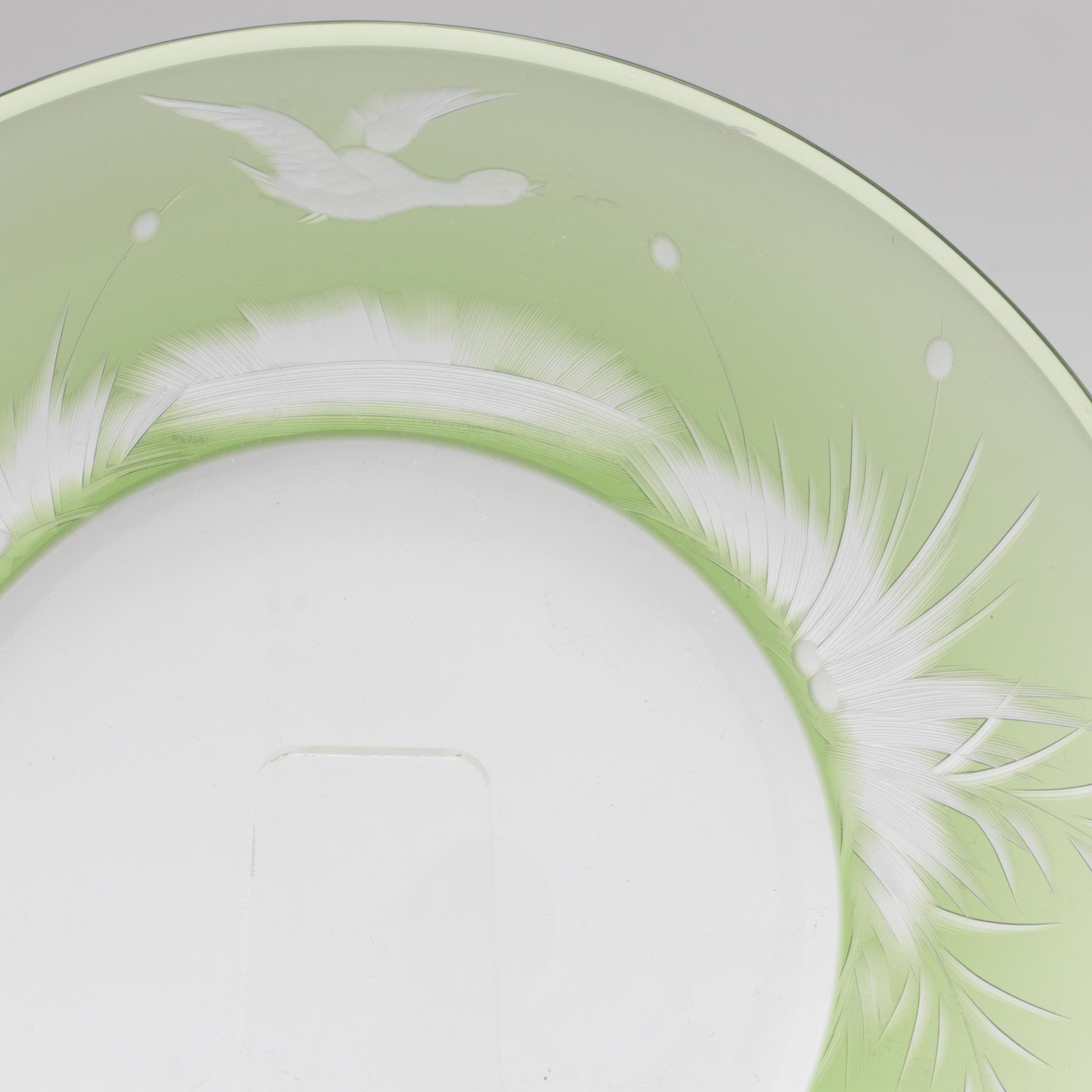 Moser "Whisky Birds of the Wild" Engraved to Clear Czech Crystal Plates ...