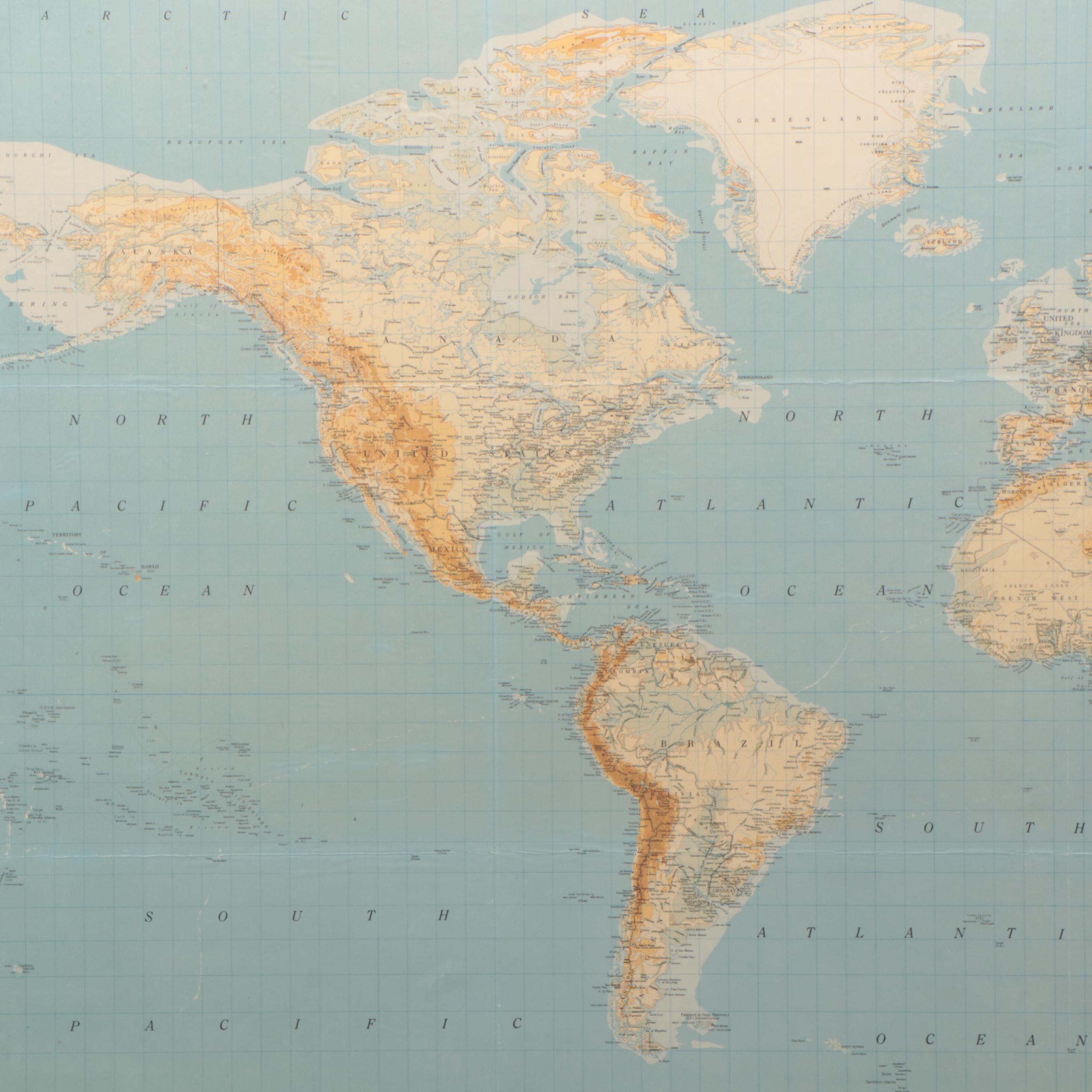 American Geographical Society Lithographic Map "The World" | EBTH