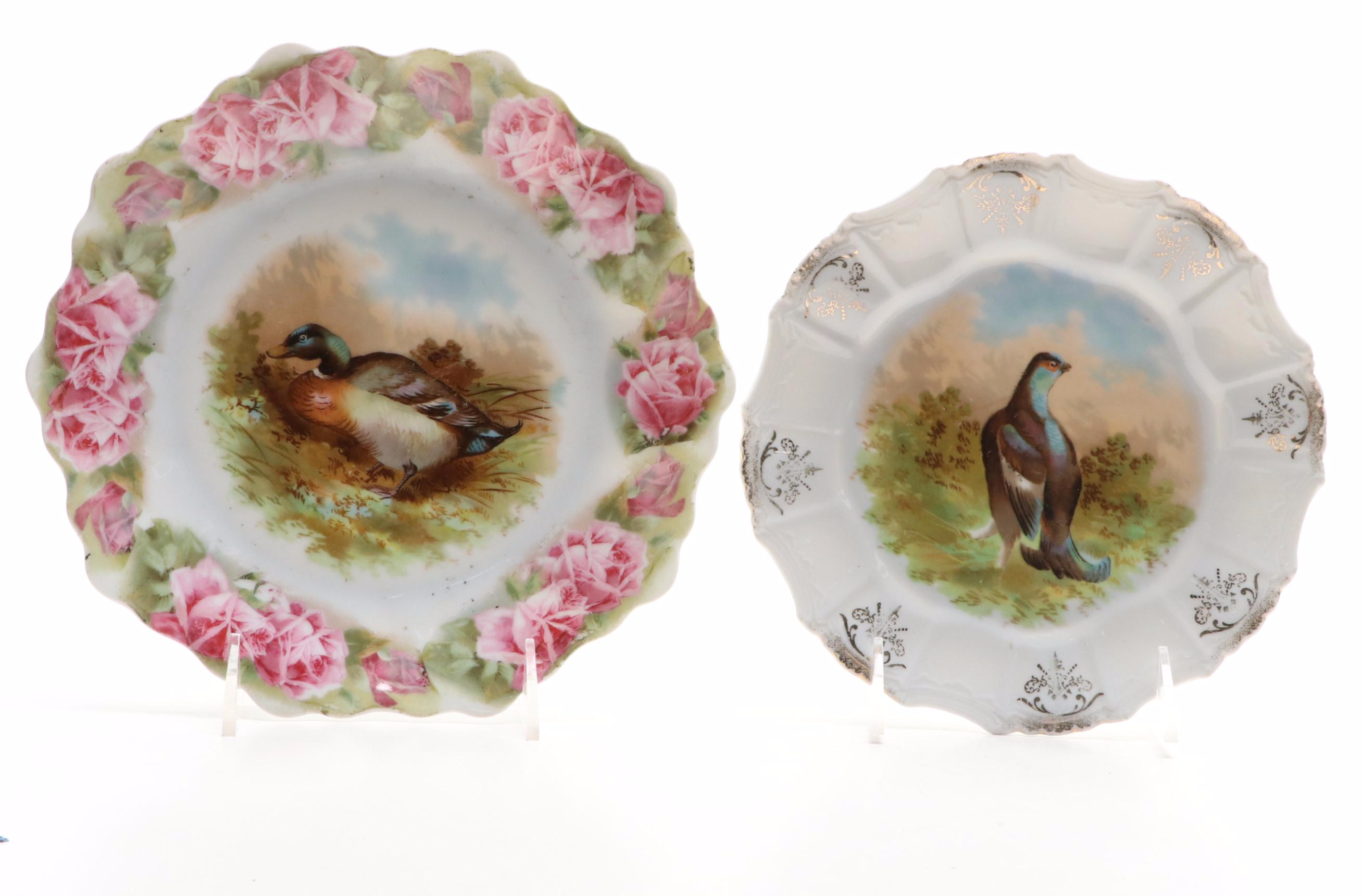 Hand-Painted Wild Bird Motif Porcelain Collectors Plates | EBTH