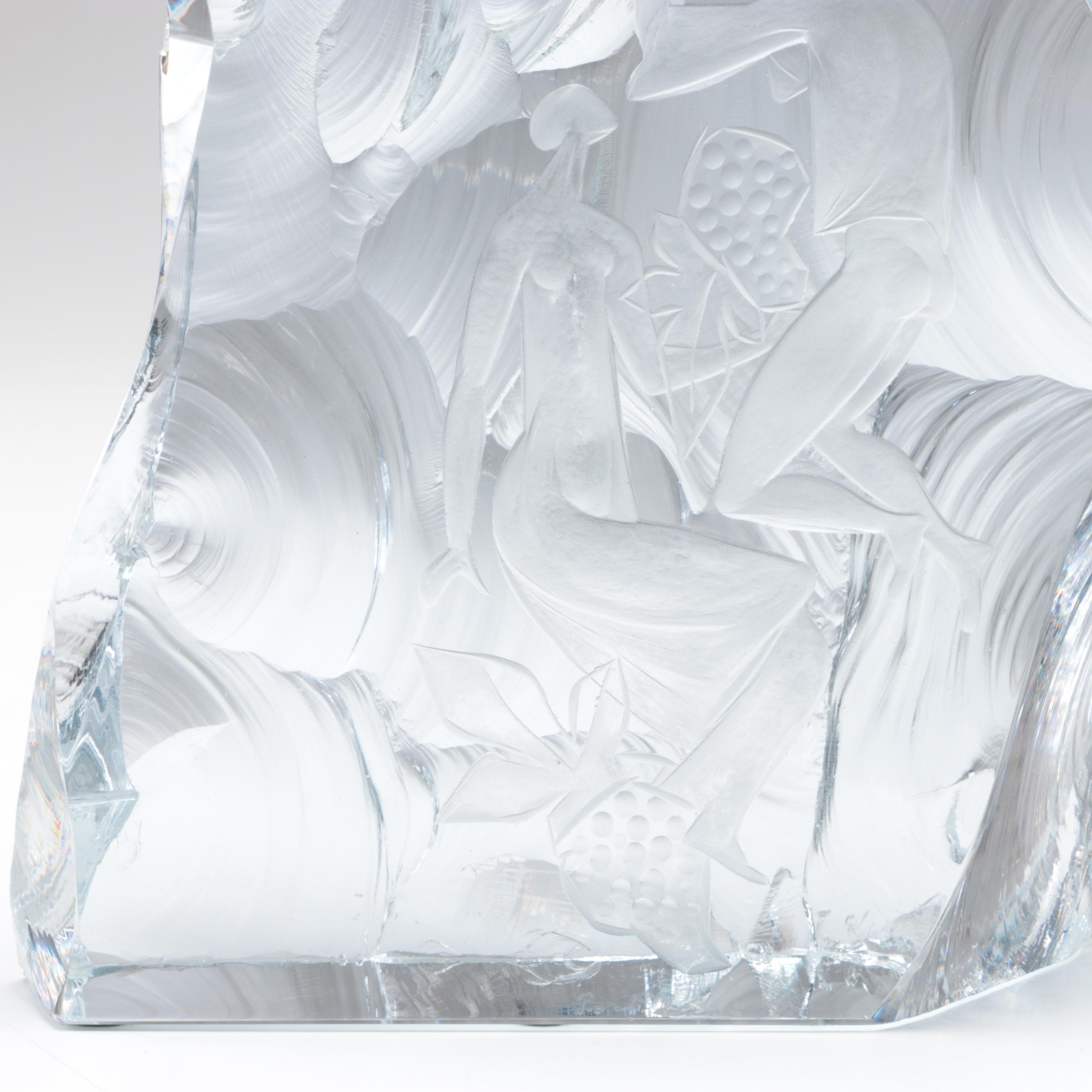 Ladislav Ježek and Jindřich Tockstein Figural Engraved Czech Crystal ...