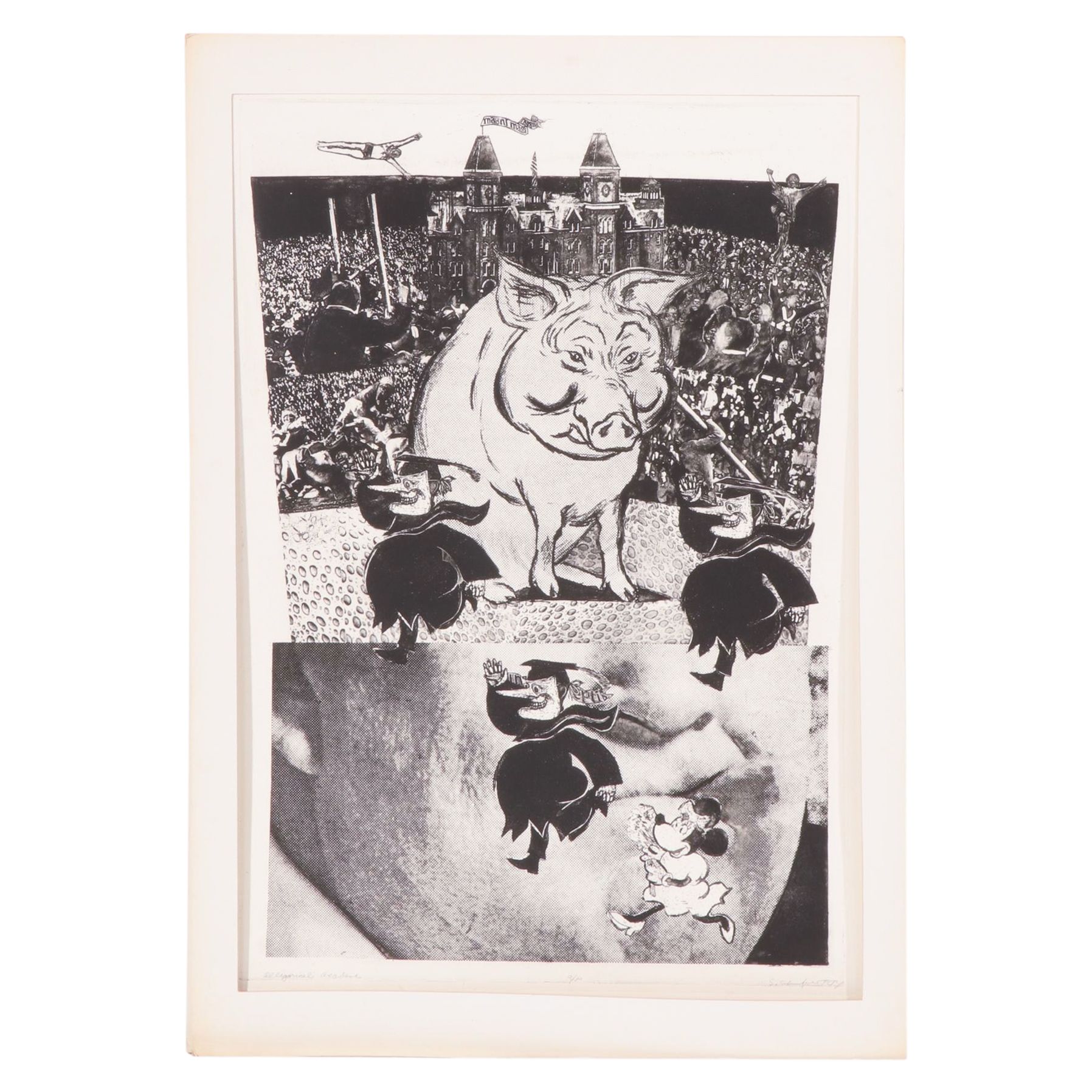 Sidney Chafetz Etching "Allegorical Academe," 1974 | EBTH