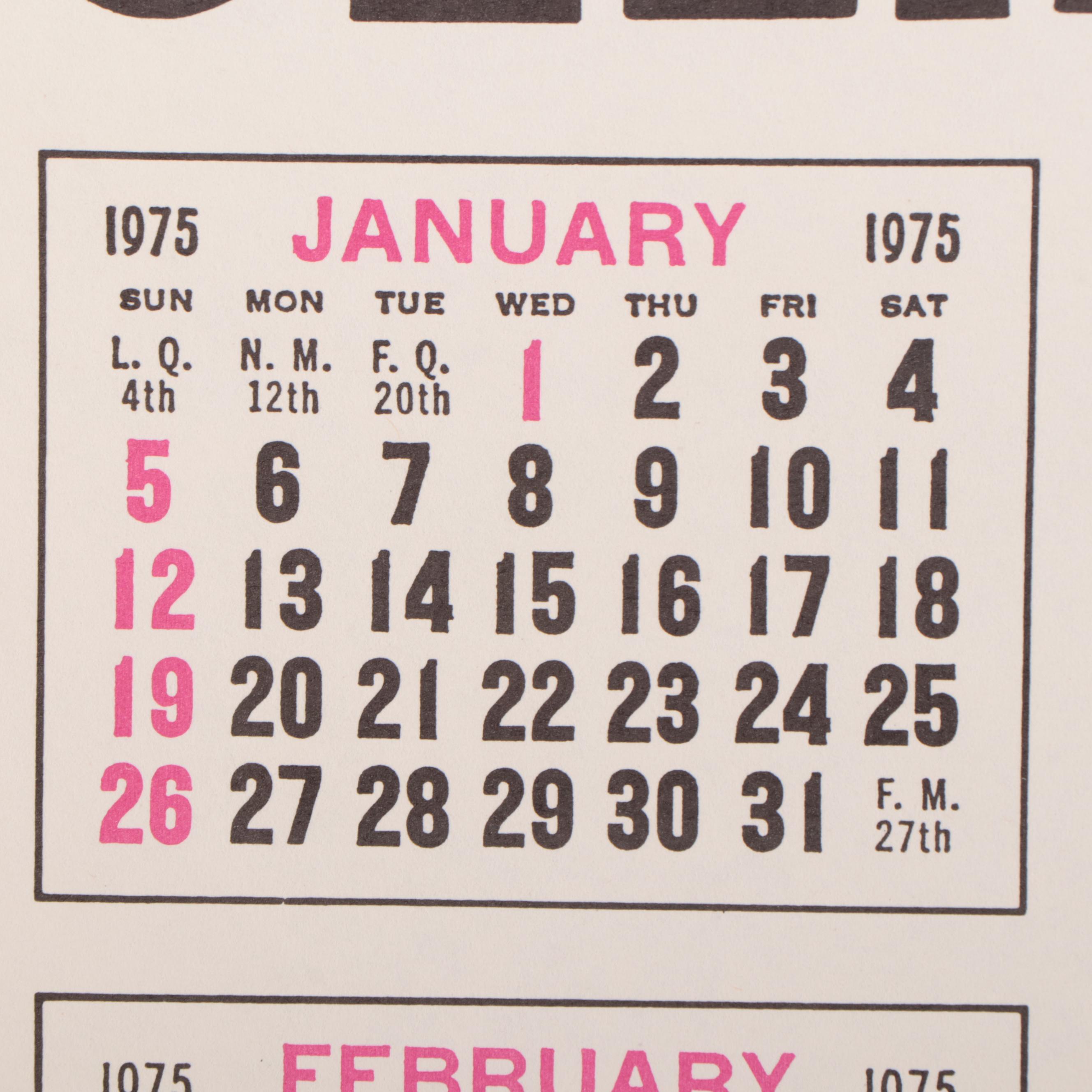 "Deadly Weapons" Pinup Calendar Featuring Chesty Morgan, 1975 | EBTH