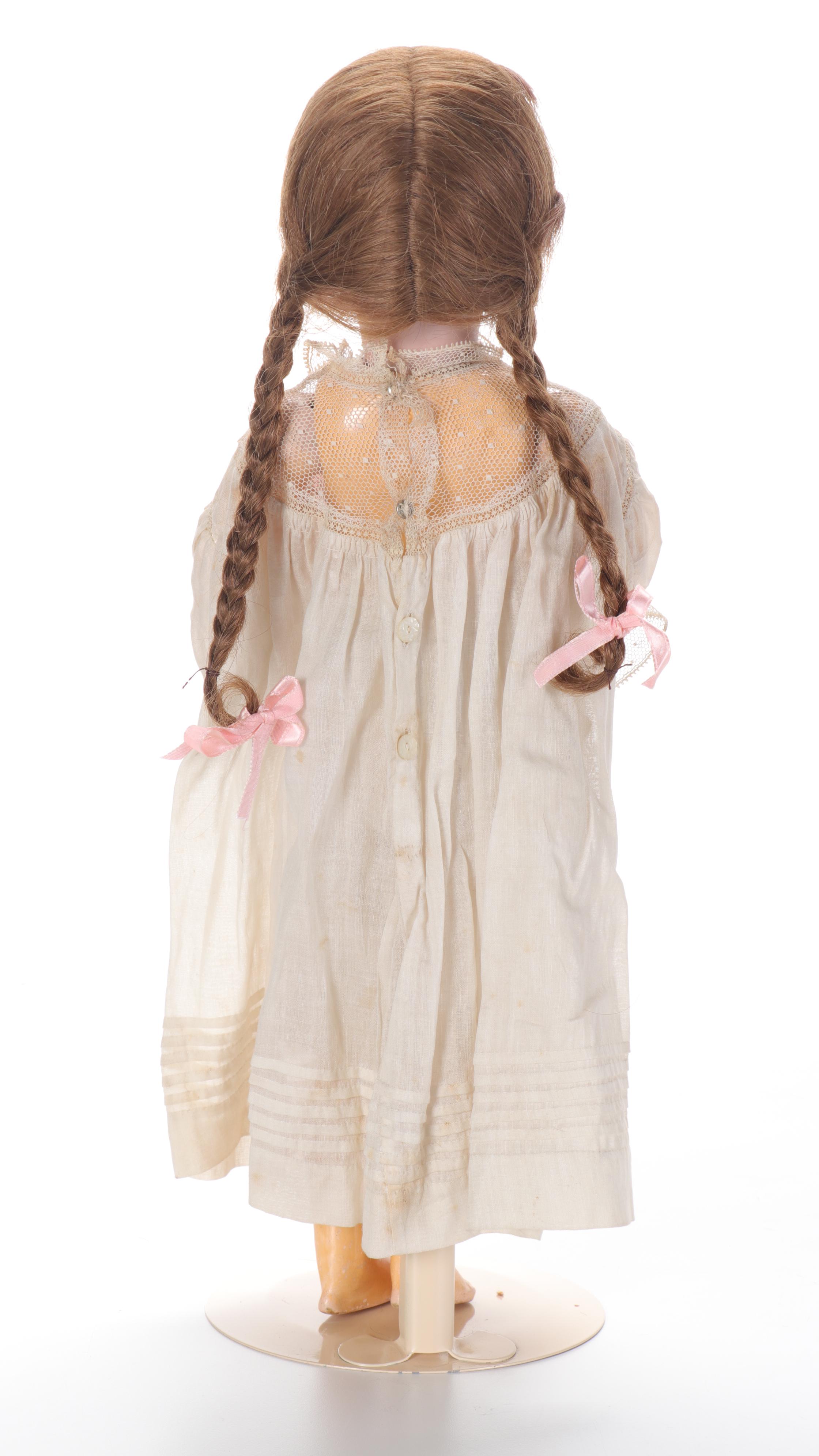 German Porcelain Girl Dolls with Original Trunk and Clothing and ...