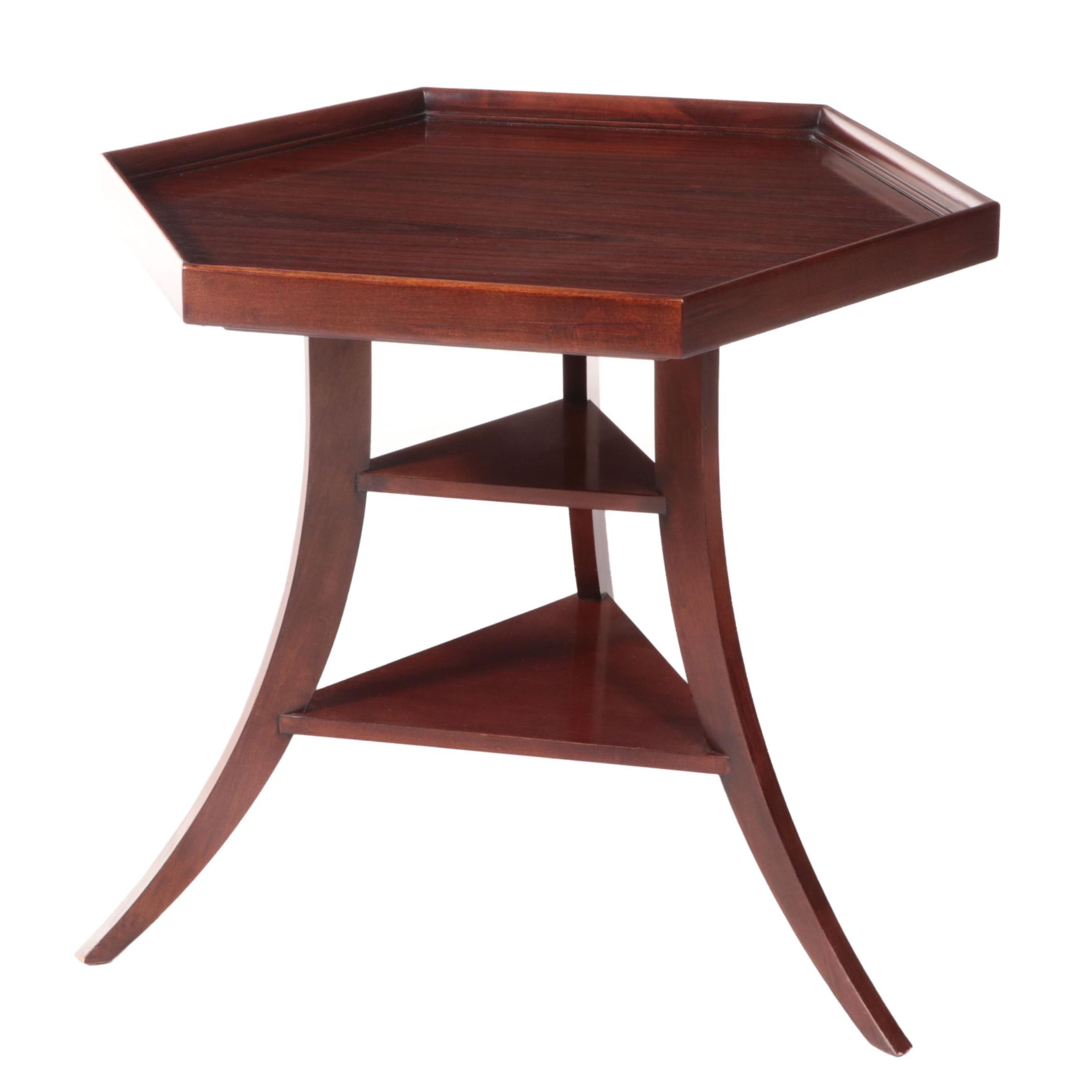 Modern History Regency Style Three-Tier Side Table with Hexagonal Rosewood Top | EBTH