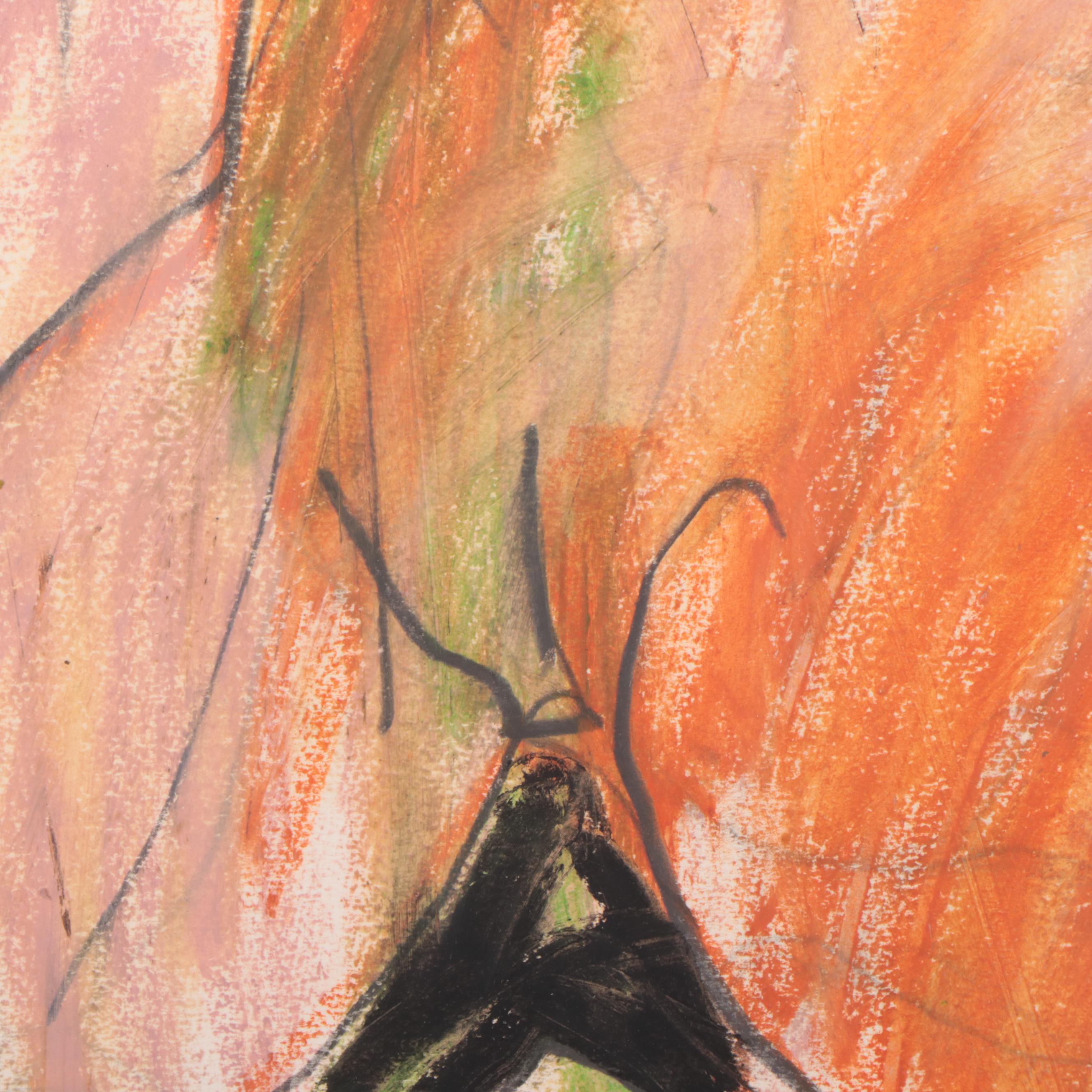 Jack Meanwell Expressionist Pastel Drawing | EBTH