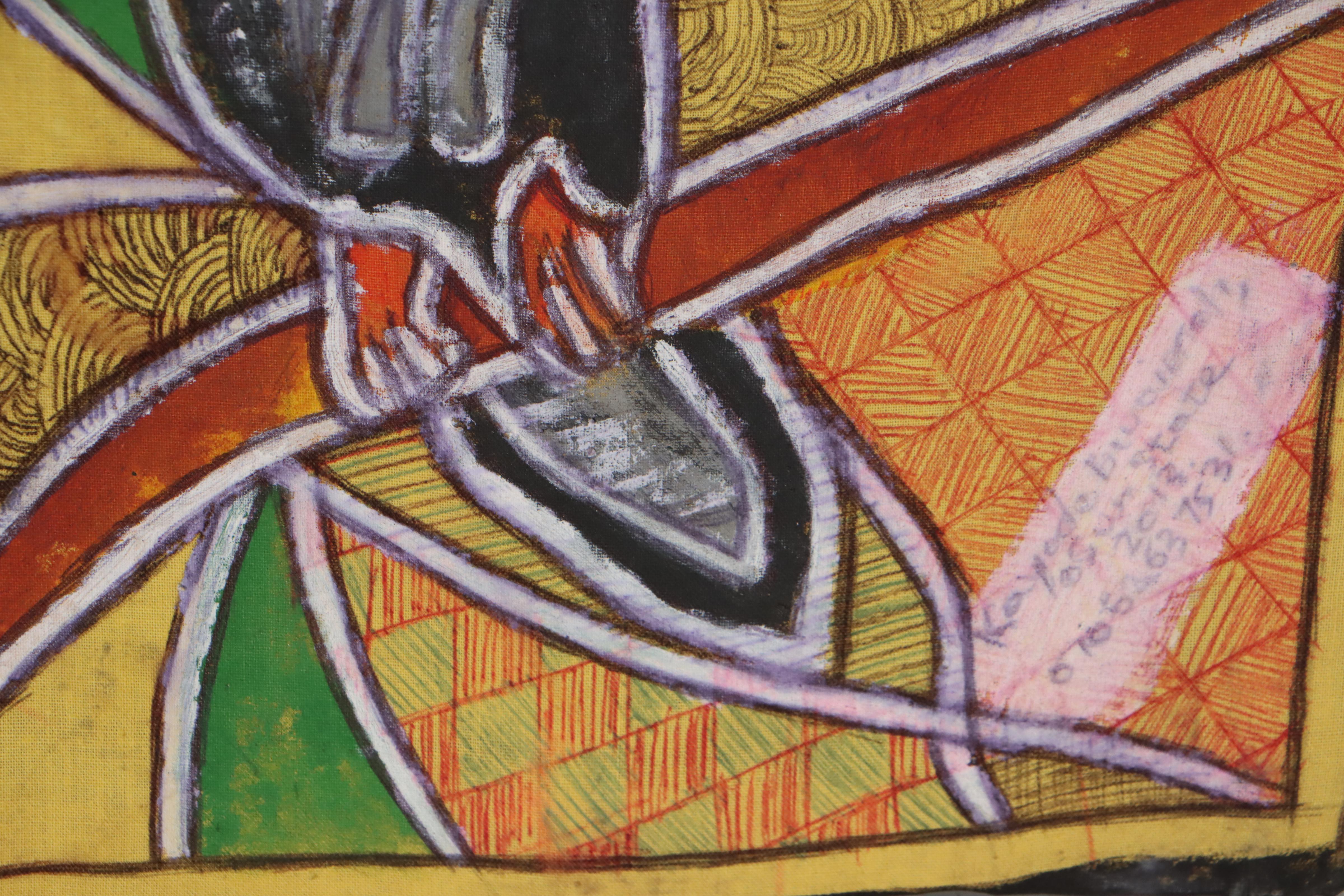 Kayode Buraimoh Acrylic and Ink Painting of Abstract Birds, 2013 | EBTH