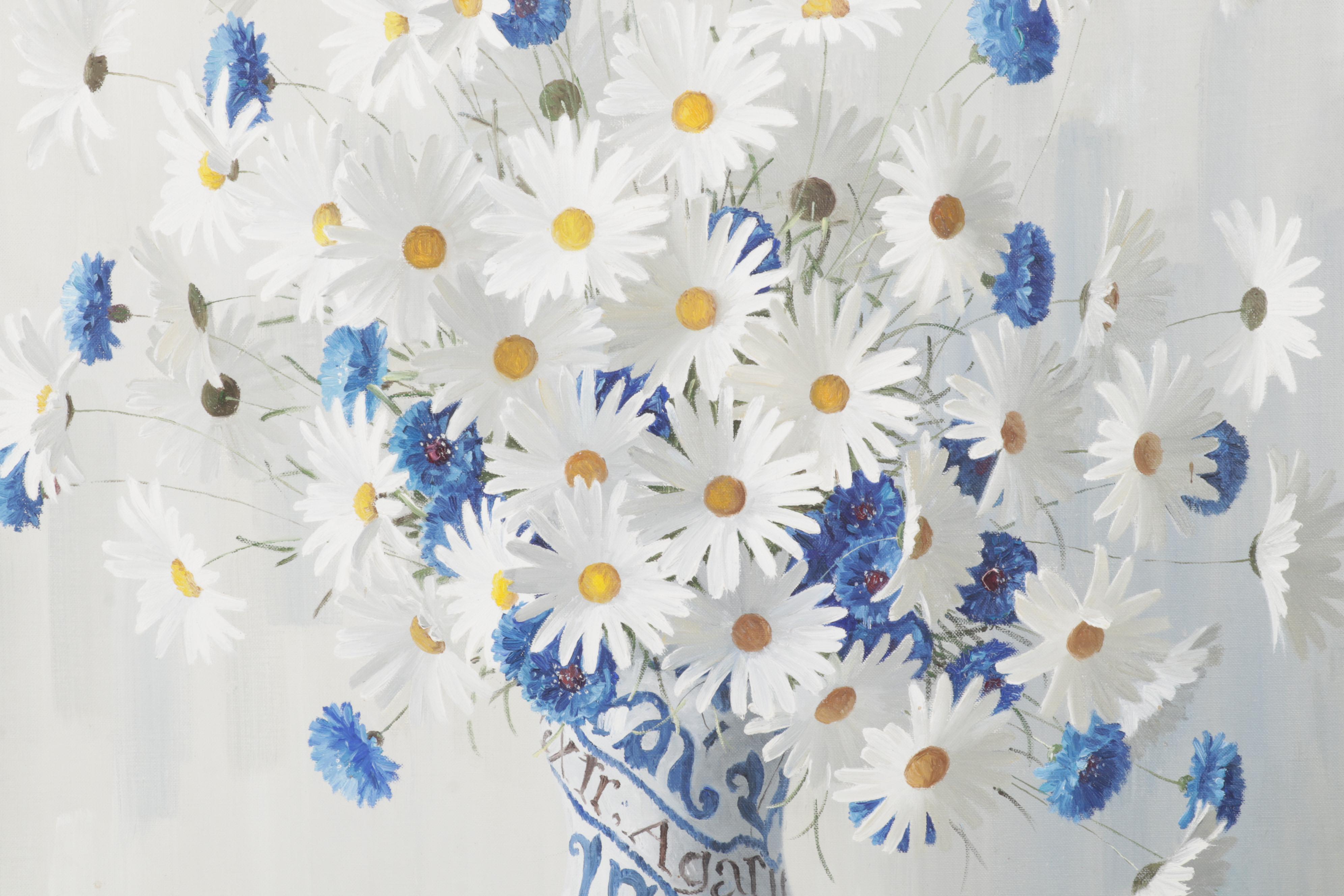 Elizabeth Rouviere Oil Painting "Daisy et bleuets" | EBTH