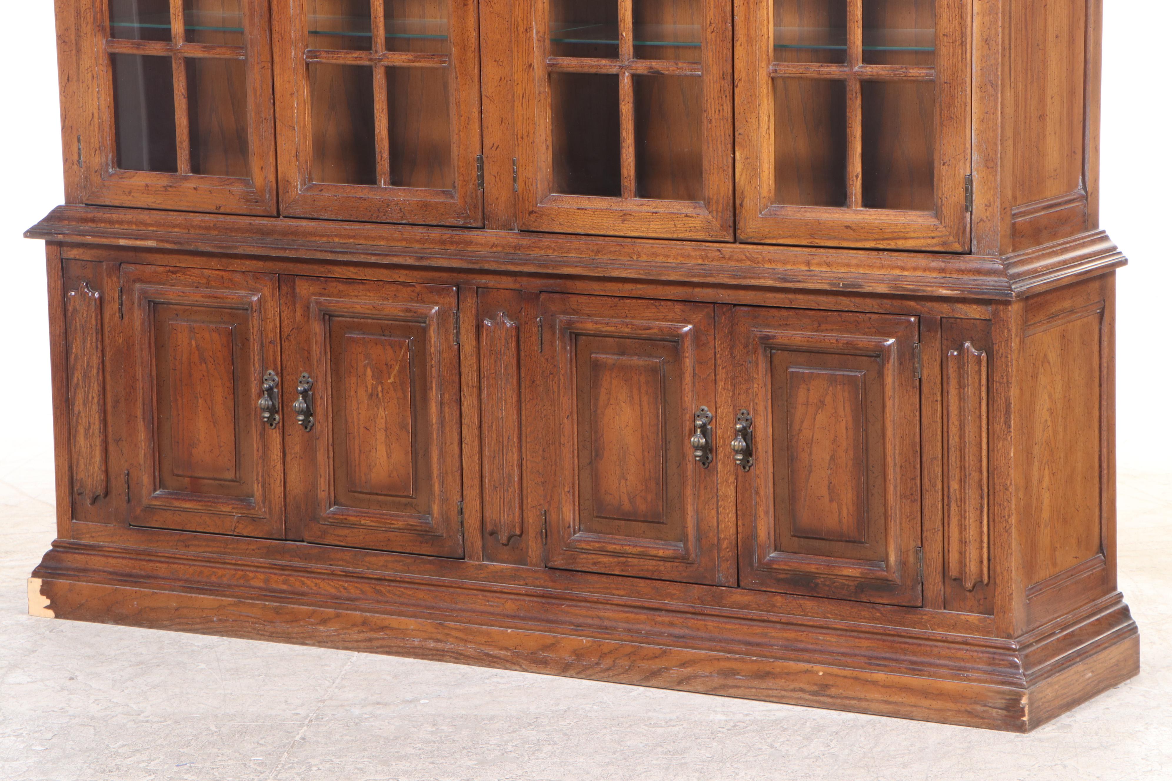 Drexel "Bishopsgate" Pecan Two-Piece Buffet with China Cabinet, 1970s ...