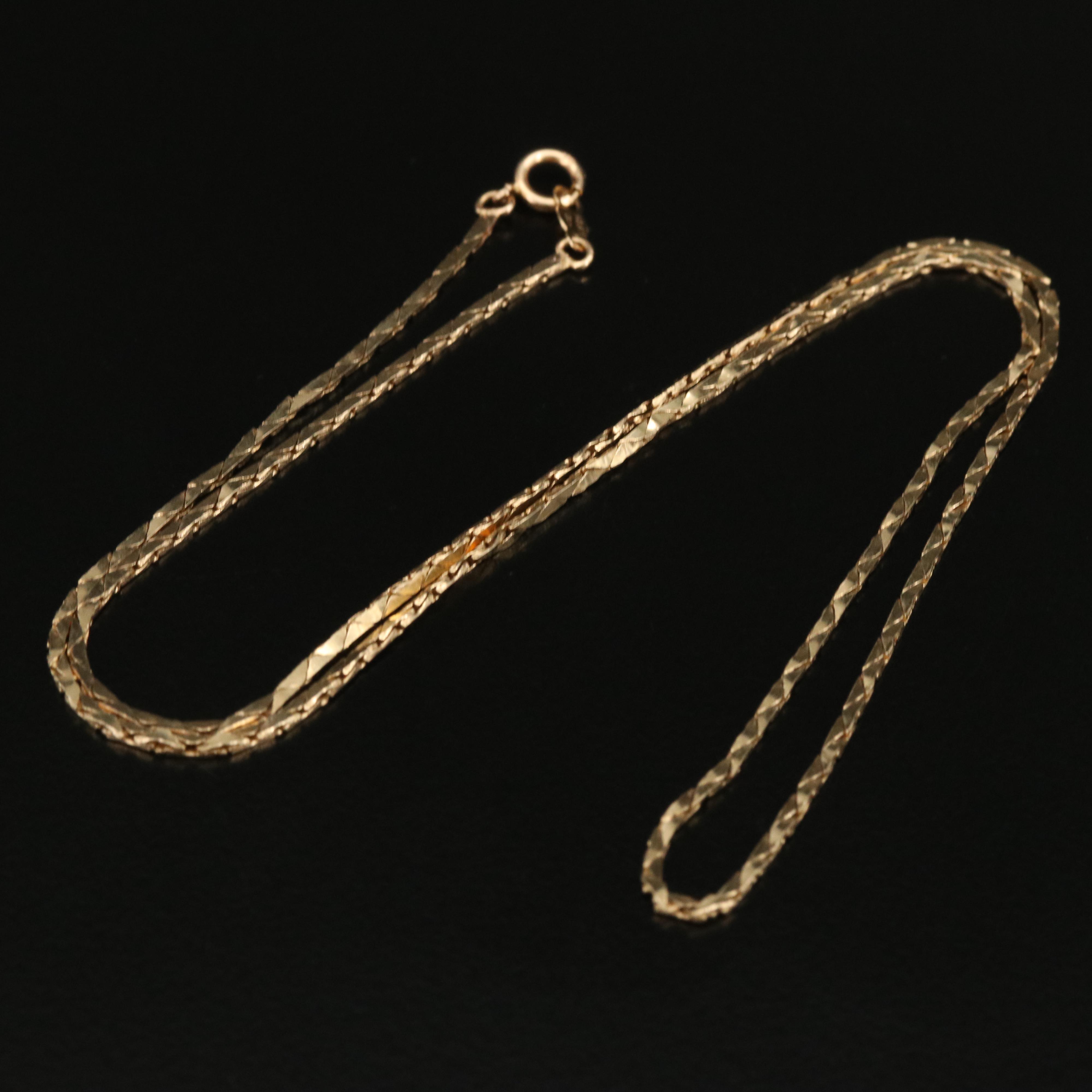 14K Cobra Chain Link Necklace | EBTH