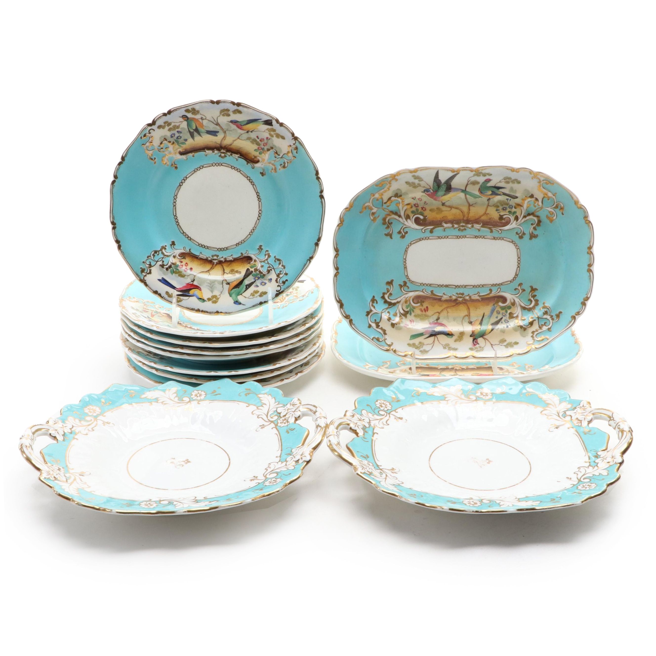Copeland & Garrett Feldspar Porcelain Plates and Platters, Early to Mid ...