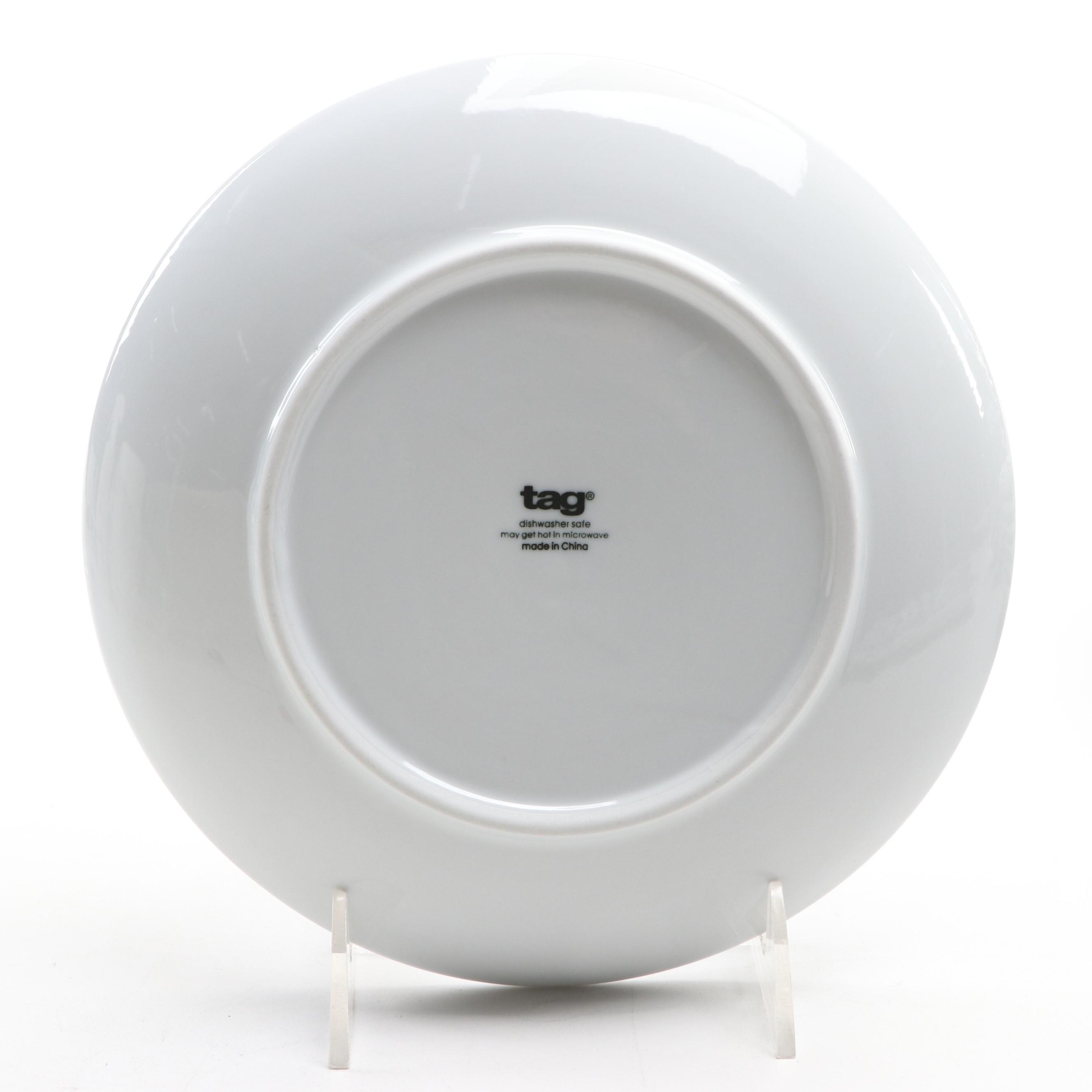 Tag Ltd. Stencil Decorated Blue and White Ceramic Dinnerware | EBTH